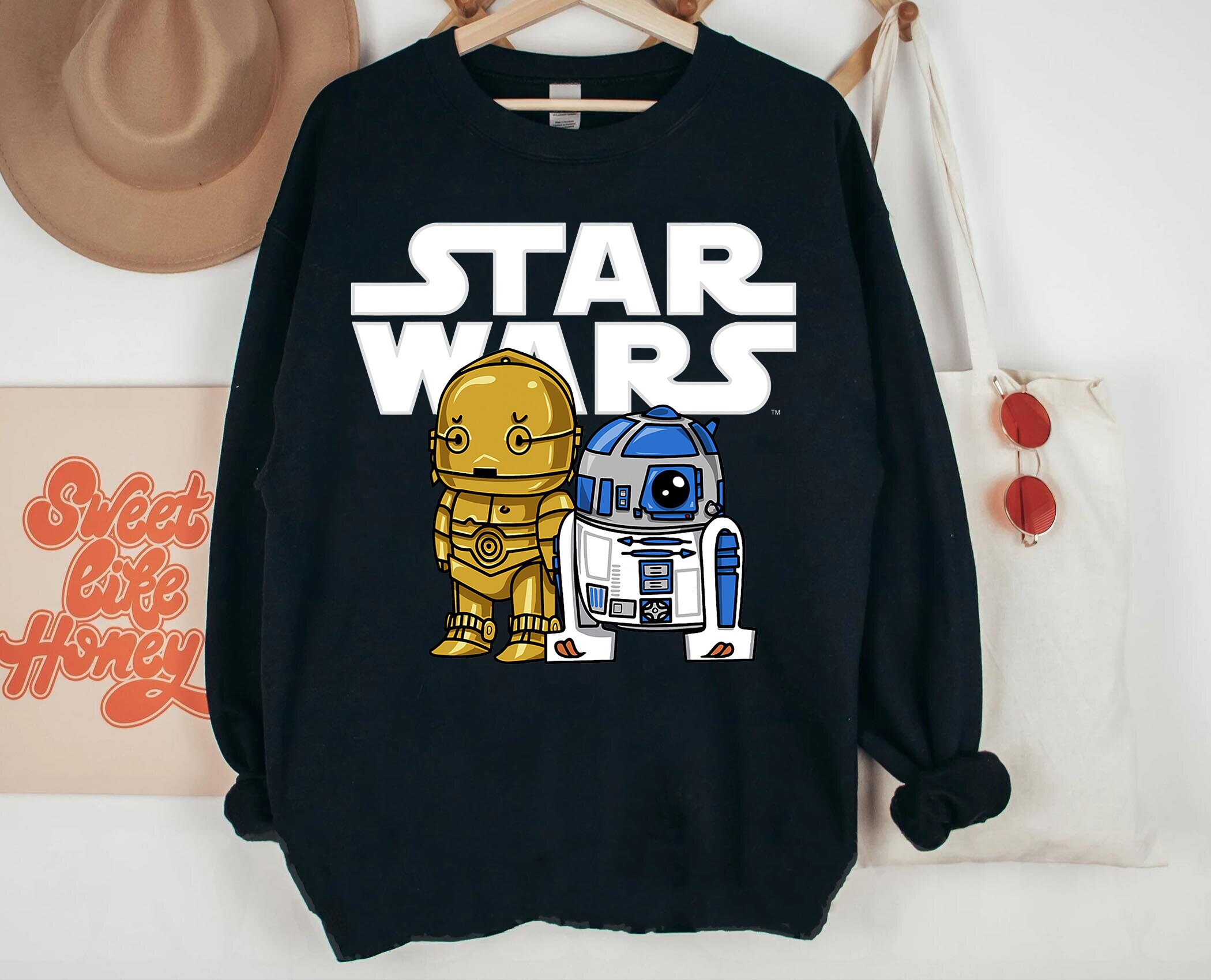 Star Wars Boba R2D2 and C3PO Cute Cartoon Graphic TShirt Dis | Inspire ...