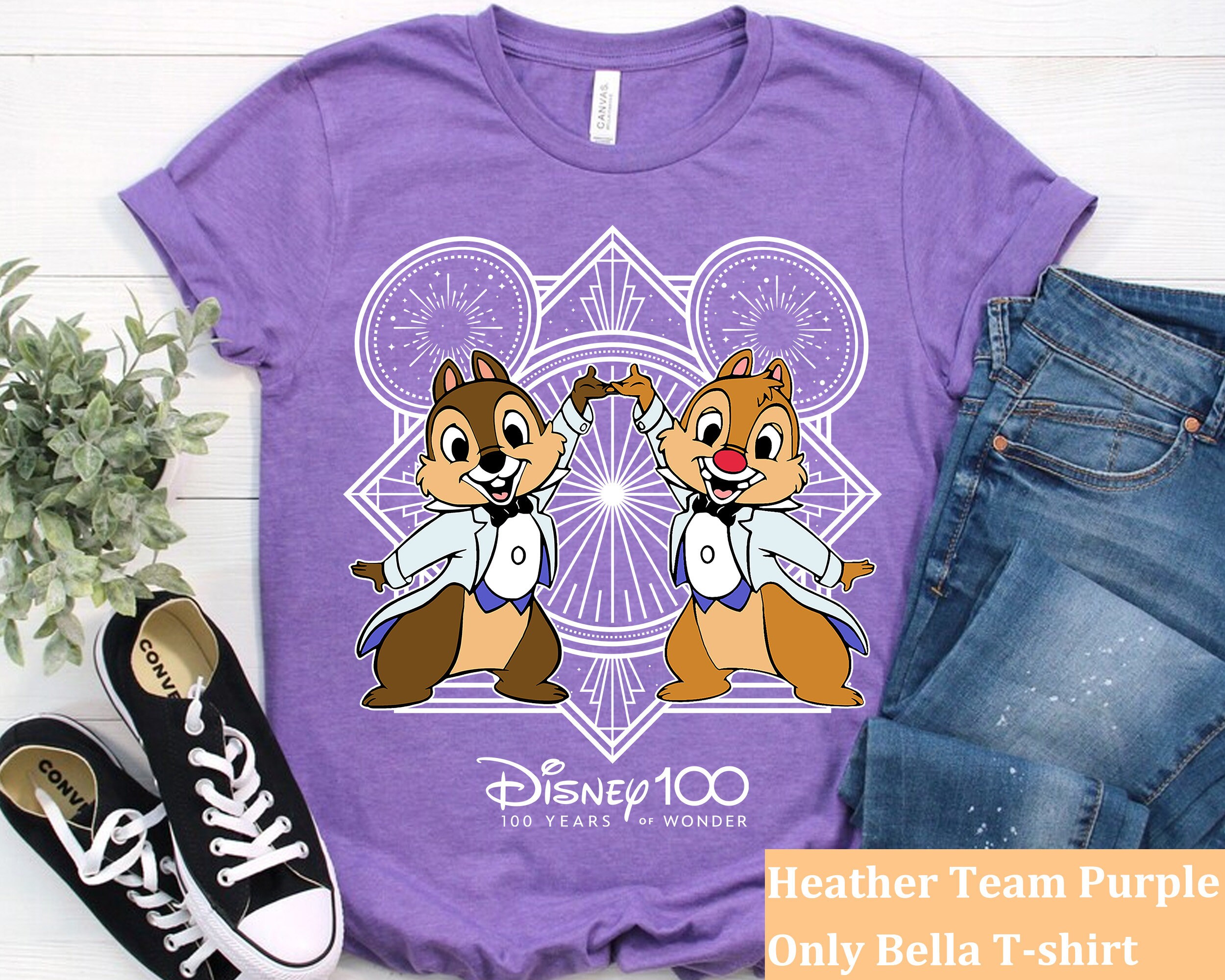 Disney Chip And Dale Couple Characters TShirt,Disney 100 Yea - Inspire ...