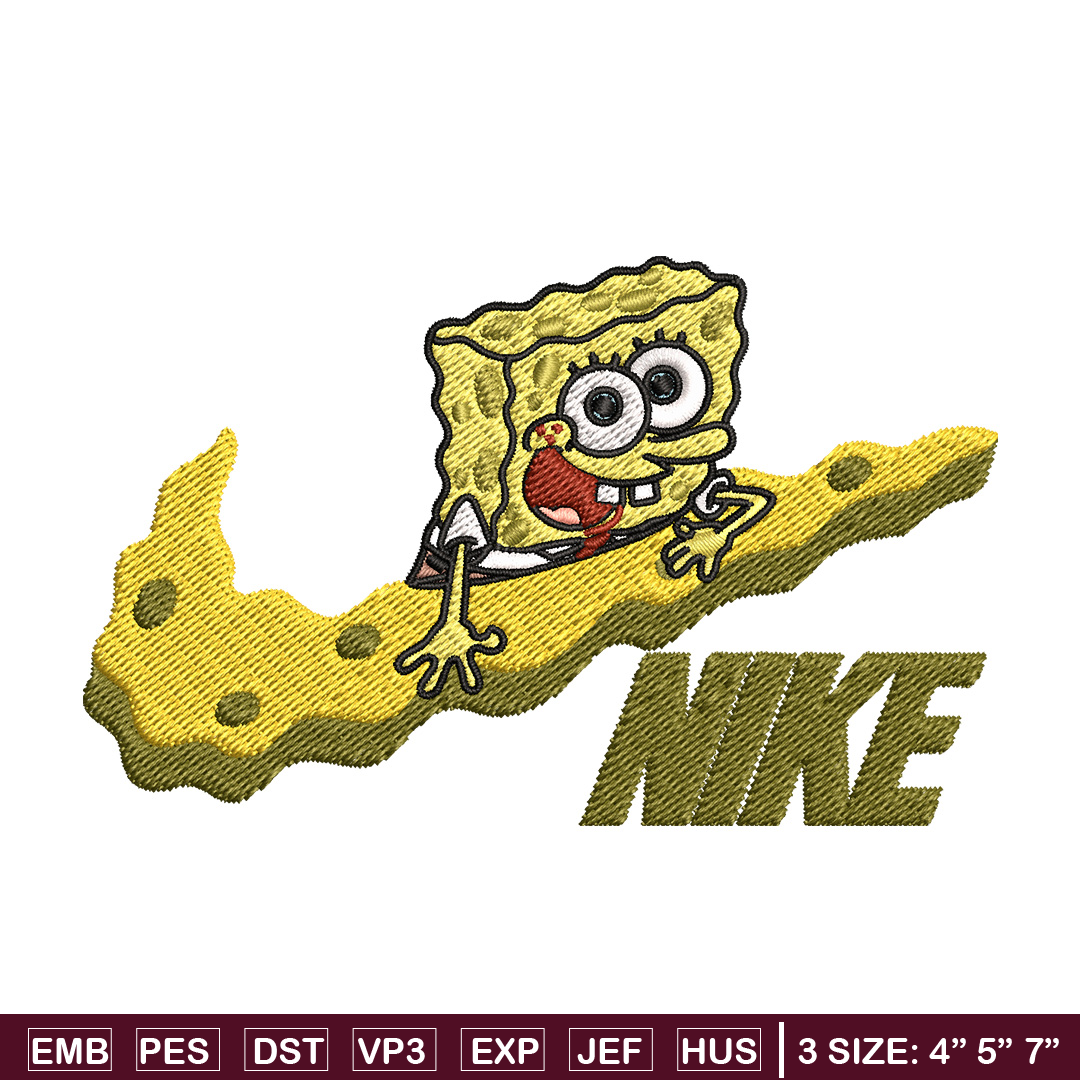 Spongebob nike Embroidery Design, Nike Embroidery, Brand Emb | Inspire ...