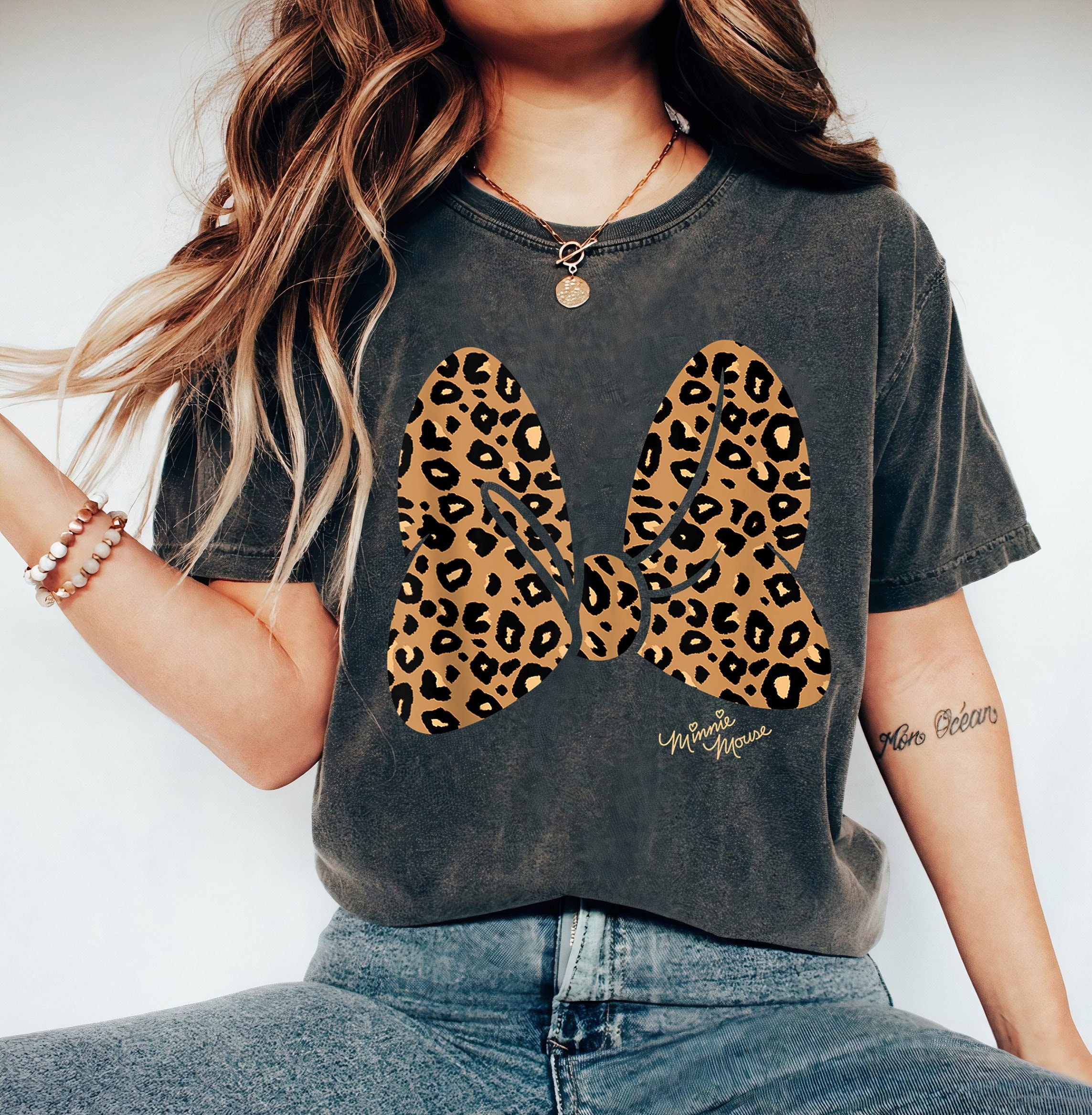 Disney Minnie Mouse Leopard Print Bow Shirt Disneyland Vacat | Inspire ...