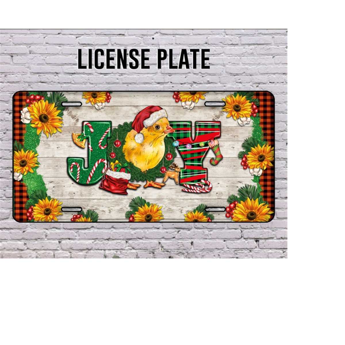 Christmas Joy Chick License Plate,Christmas License Plate,Jo | Inspire ...