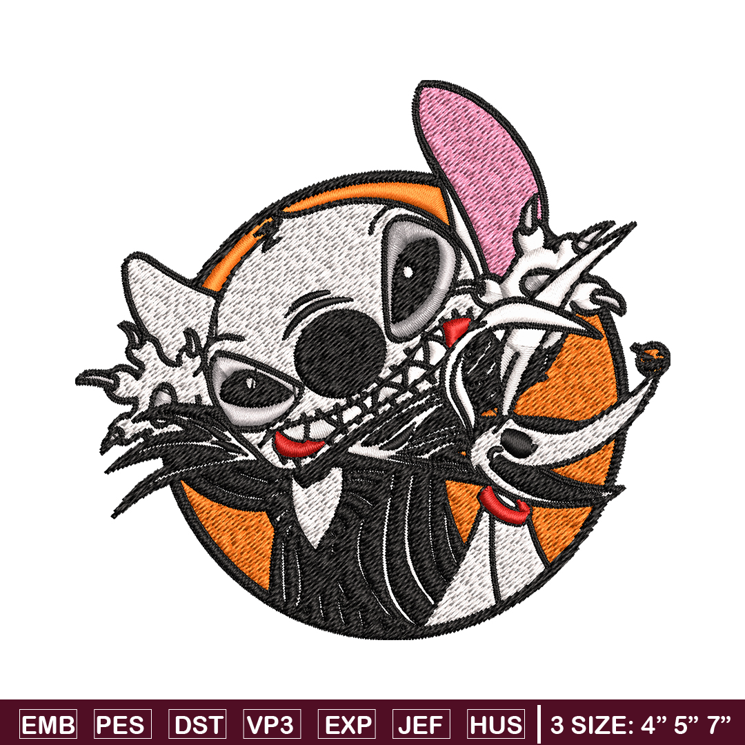 Stitch Jack Skellington Embroidery design, Halloween Embroi | Inspire ...