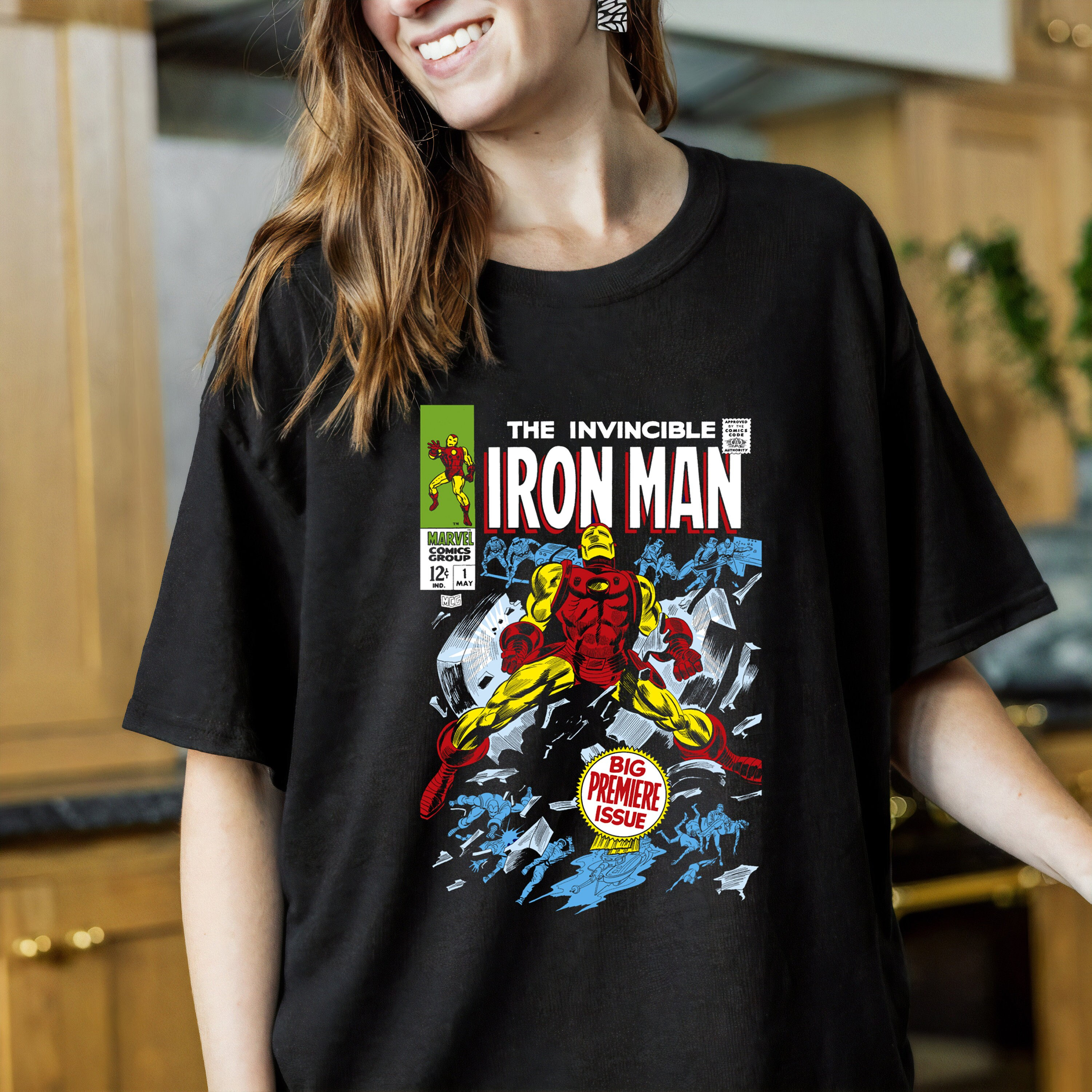 Marvel Avengers Iron Man Big Premier Issue Classic Comic Tee | Inspire ...