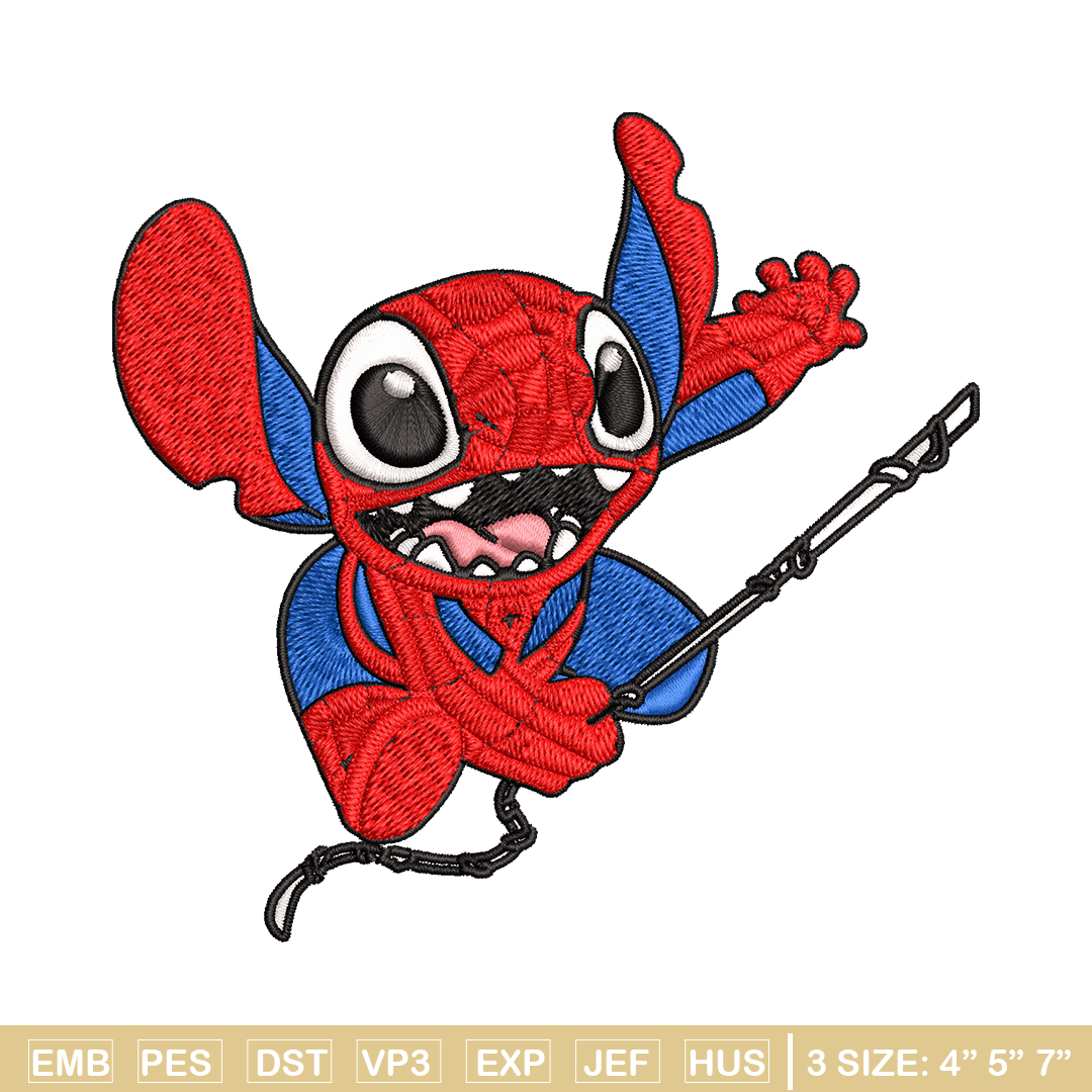 Stitch Spiderman Embroidery design, Stitch Embroidery, Embro | Inspire ...