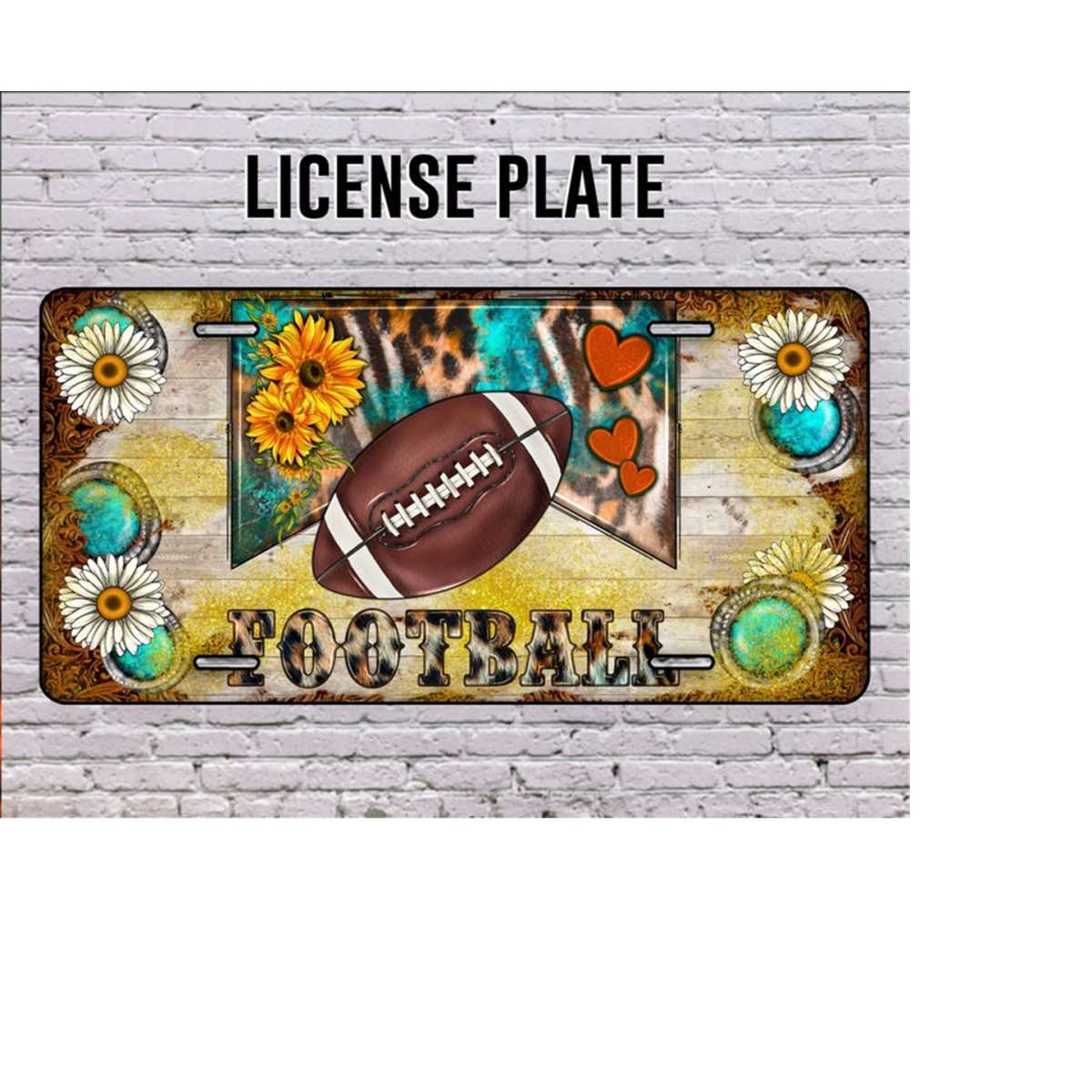 Football License Plate, Football License Plate Png, Sunflowe | Inspire ...