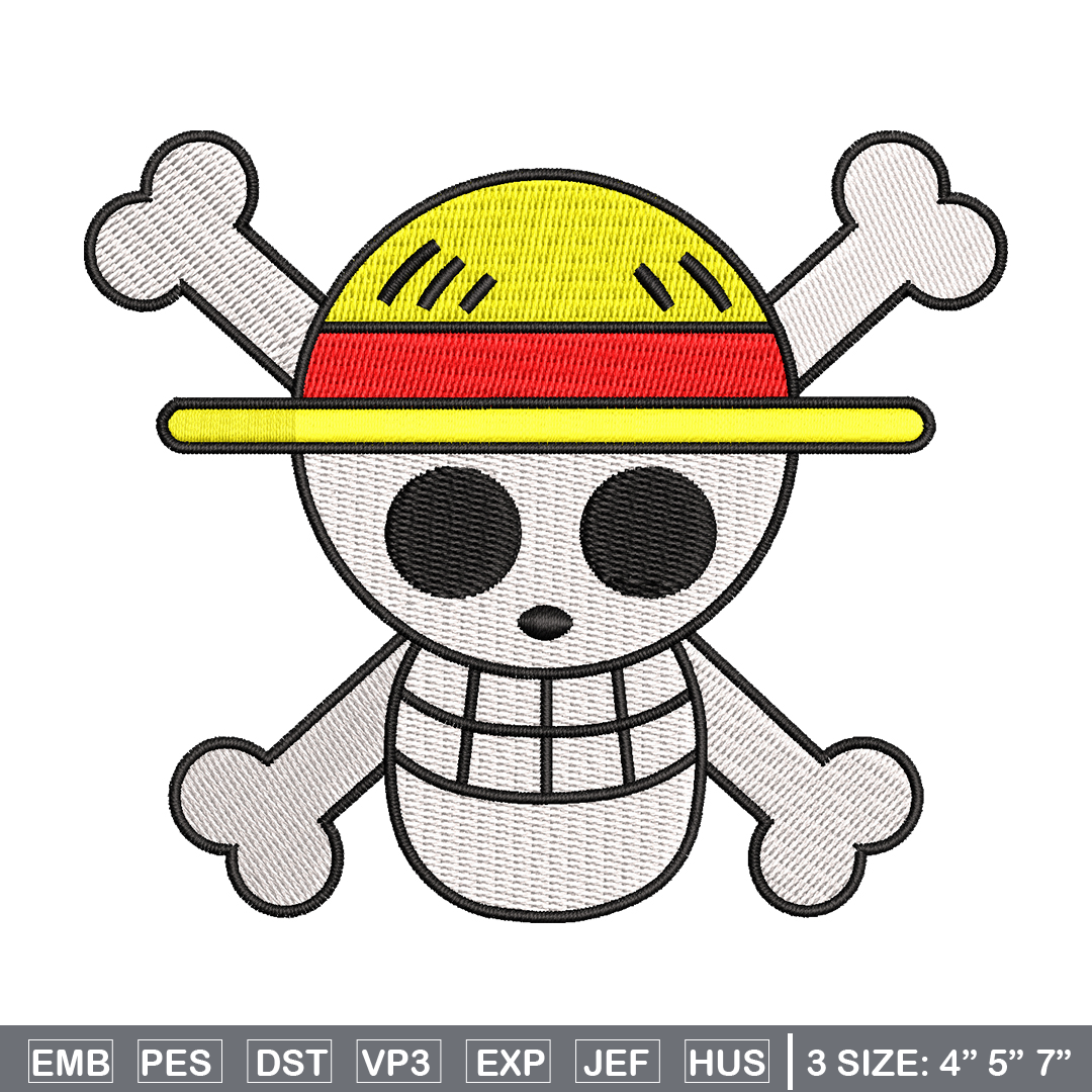 One piece Luffy Logo embroidery design, One piece embroidery | Inspire ...