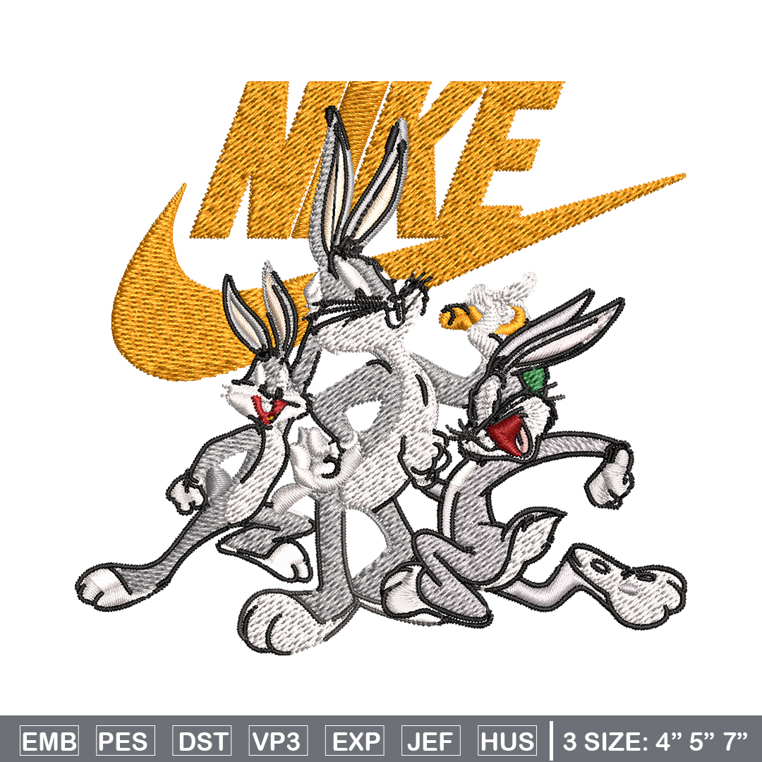 Rabbit cartoon Nike Embroidery design, cartoon Embroidery, N | Inspire ...