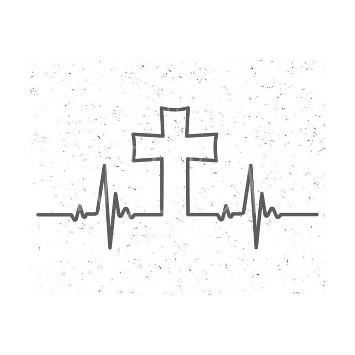 cross heartbeat svg - Inspire Uplift
