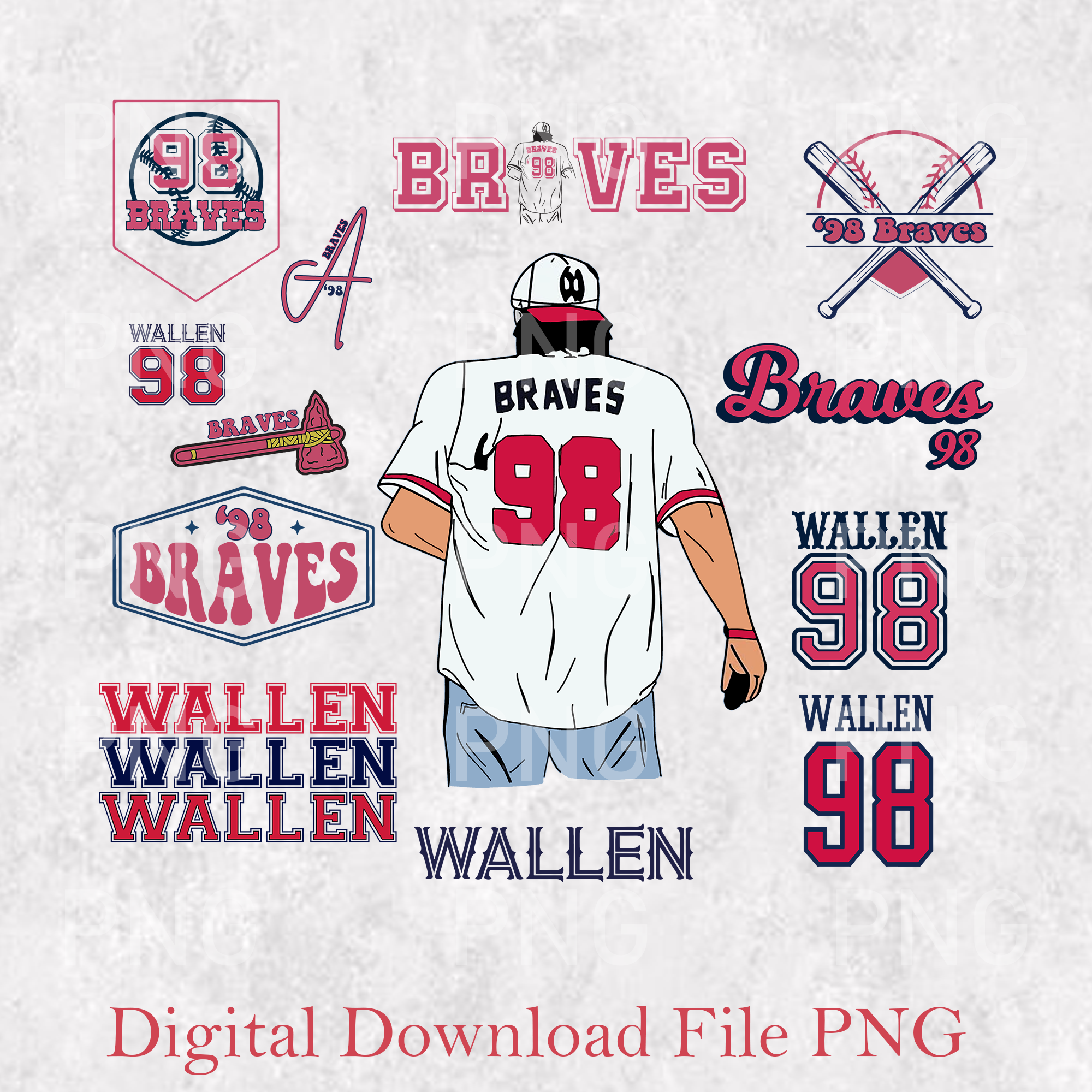 Retro 98 Braves Morgan Wallen PNG, 98 Braves Wallen PNG, Fan - Inspire ...
