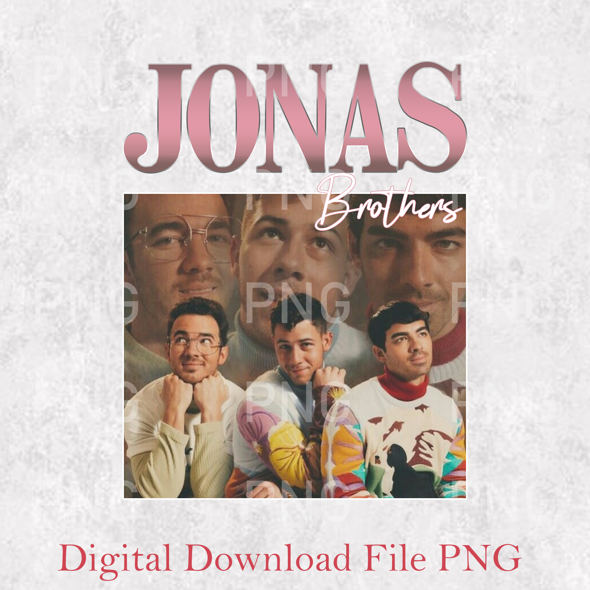 Retro Jonas Brothers PNG, Jonas Five Albums One Night Tour P - Inspire ...