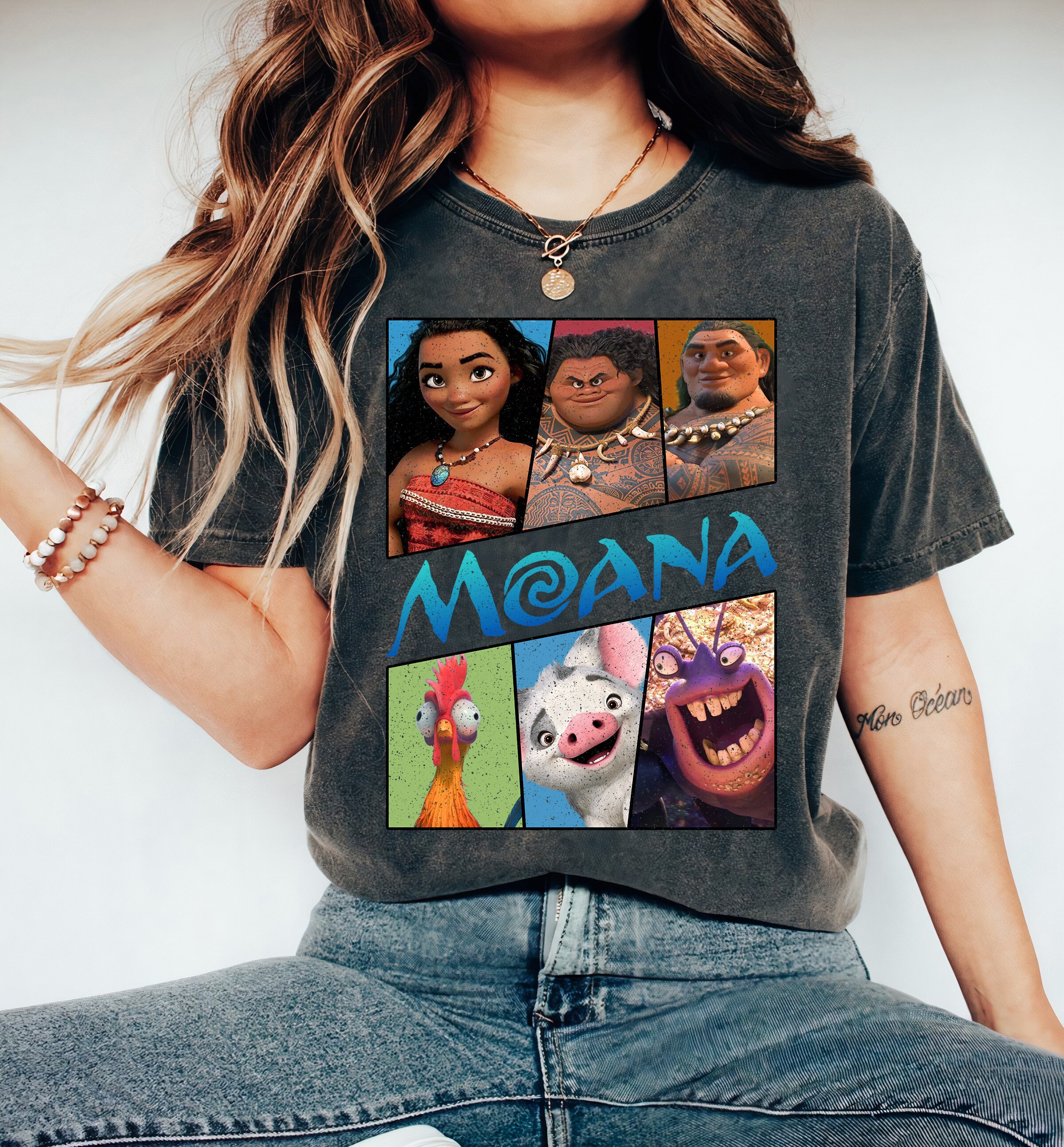 Retro Disney Moana Movie Characters Shirt, Moana,Hei Hei,Mau | Inspire ...