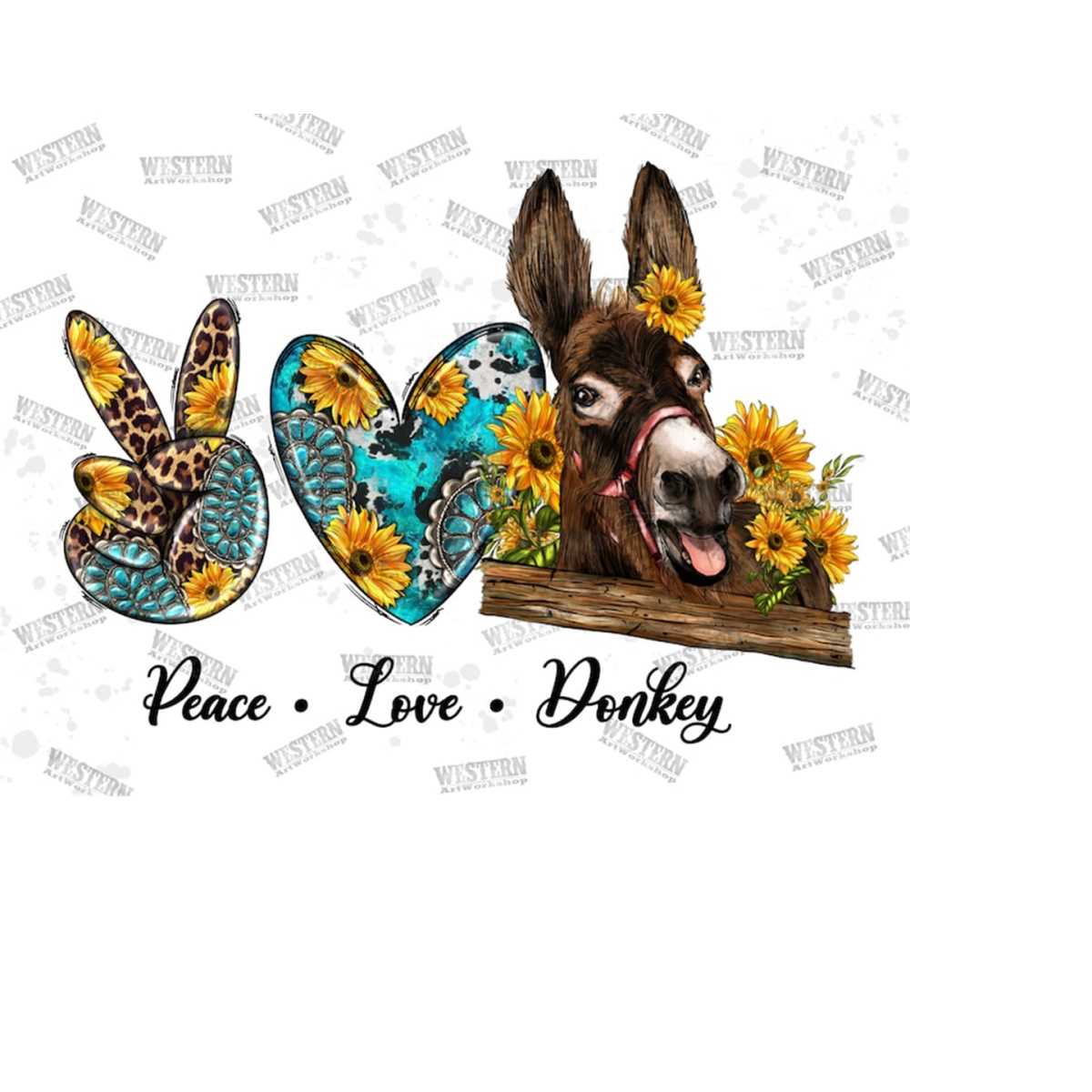 Peace Love Donkey Png, Donkey png, Donkey Png, Farm Animals - Inspire ...