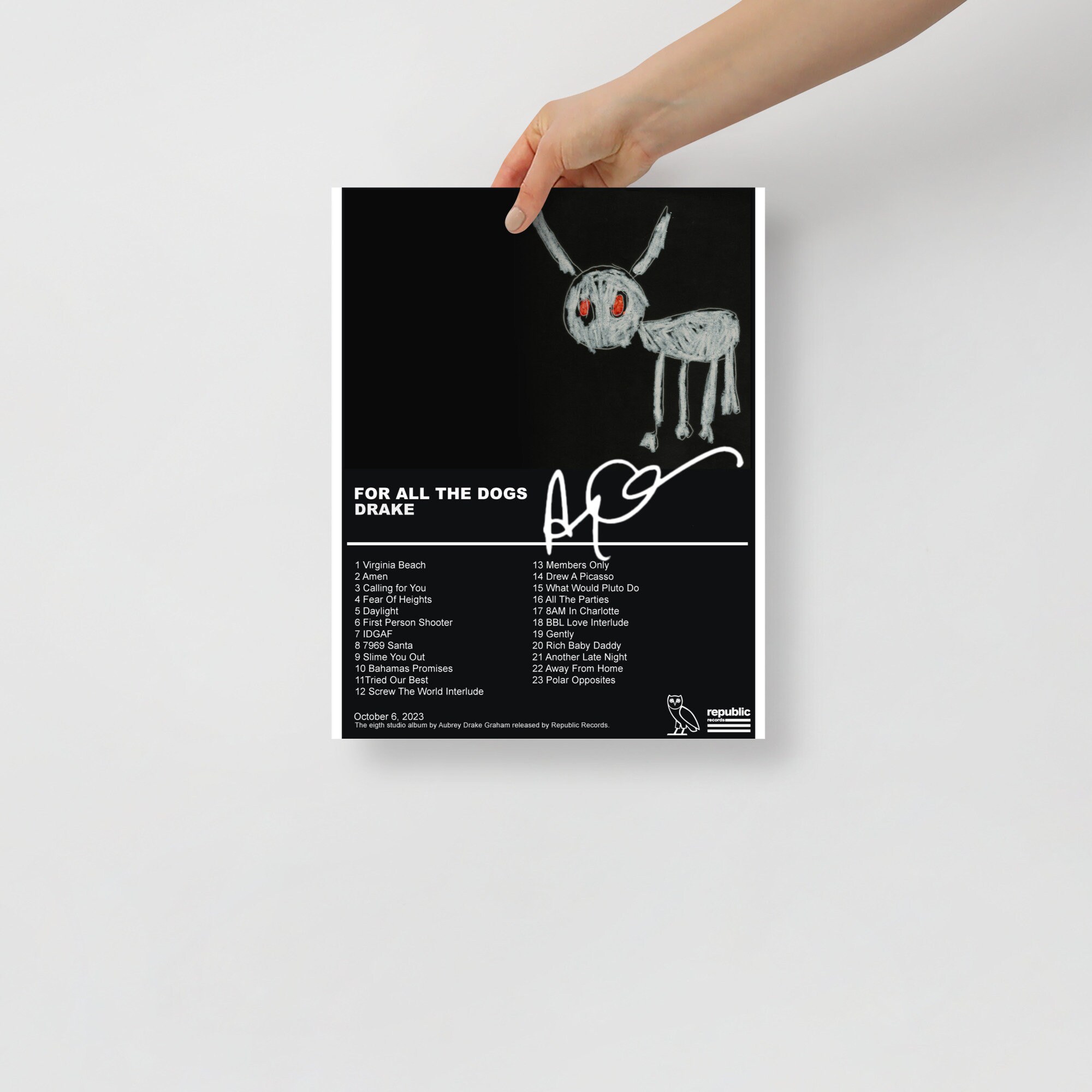 Drake For all the dogs poster, Drake Album poster, Hypebeast | Inspire ...