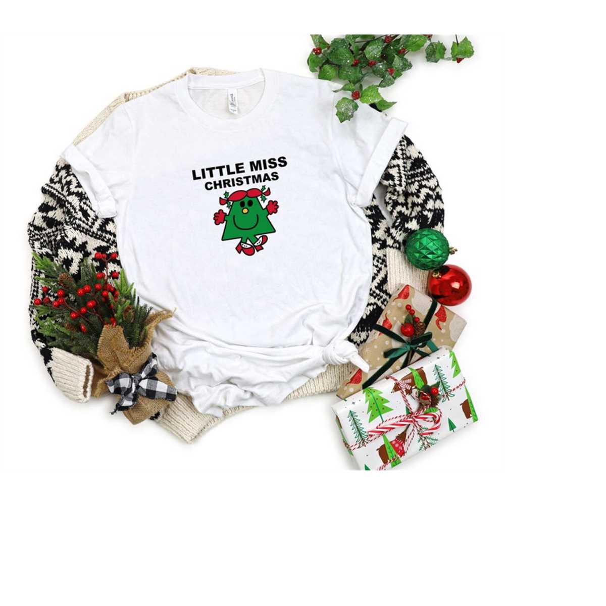 Little Miss Christmas Tree Shirt, Christmas Little Miss Shir | Inspire ...
