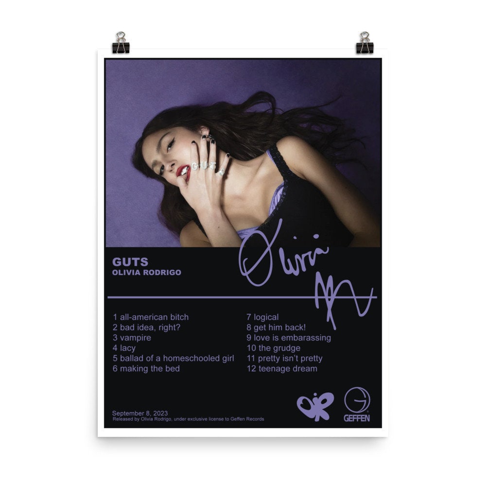 Olivia Rodrigo GUTS poster, Olivia rodrigo album poster, Mus | Inspire ...