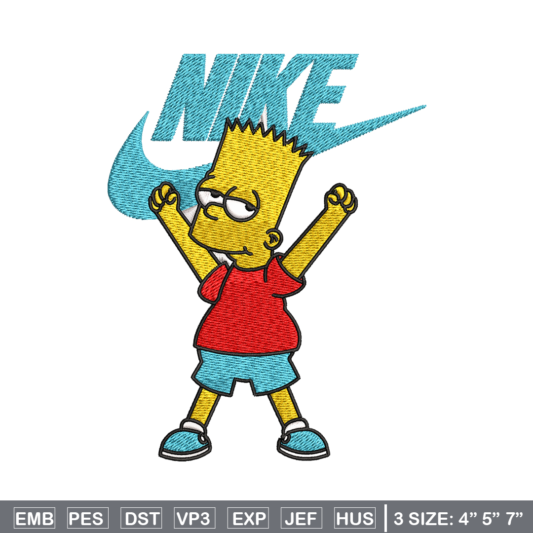 Simpson Nike Embroidery design, Simpson cartoon Embroidery, | Inspire ...