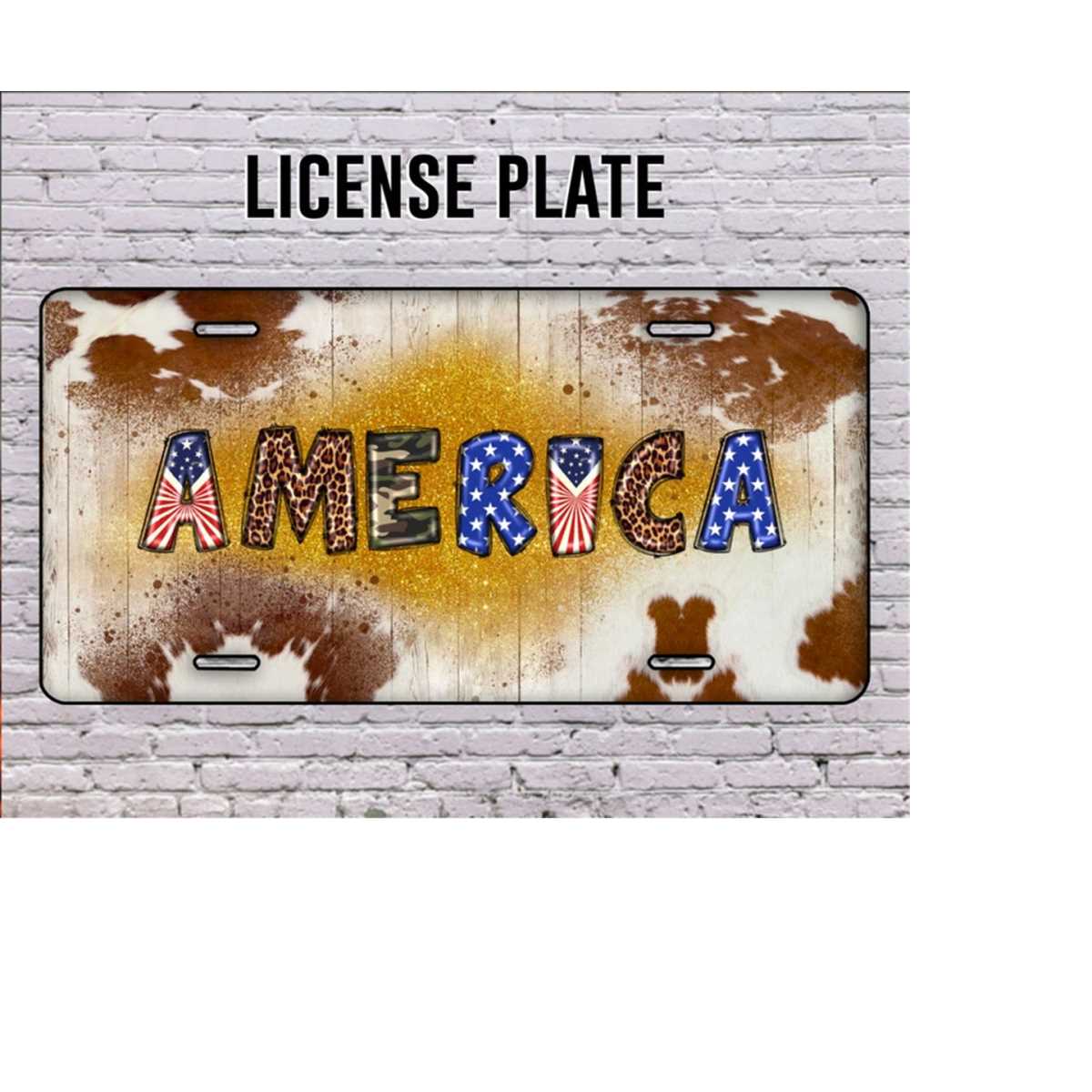 Western USA Flag America License Plate Png Sublimation Desig | Inspire ...