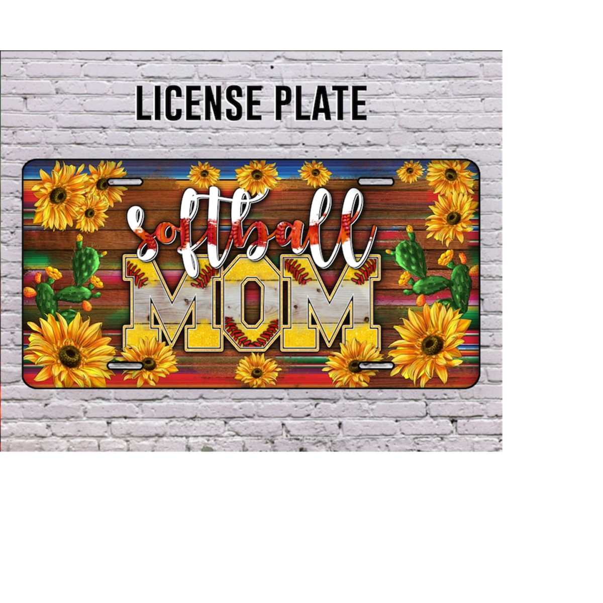 Softball Mom License Plate, Softball License Plate Png, Sunf | Inspire ...