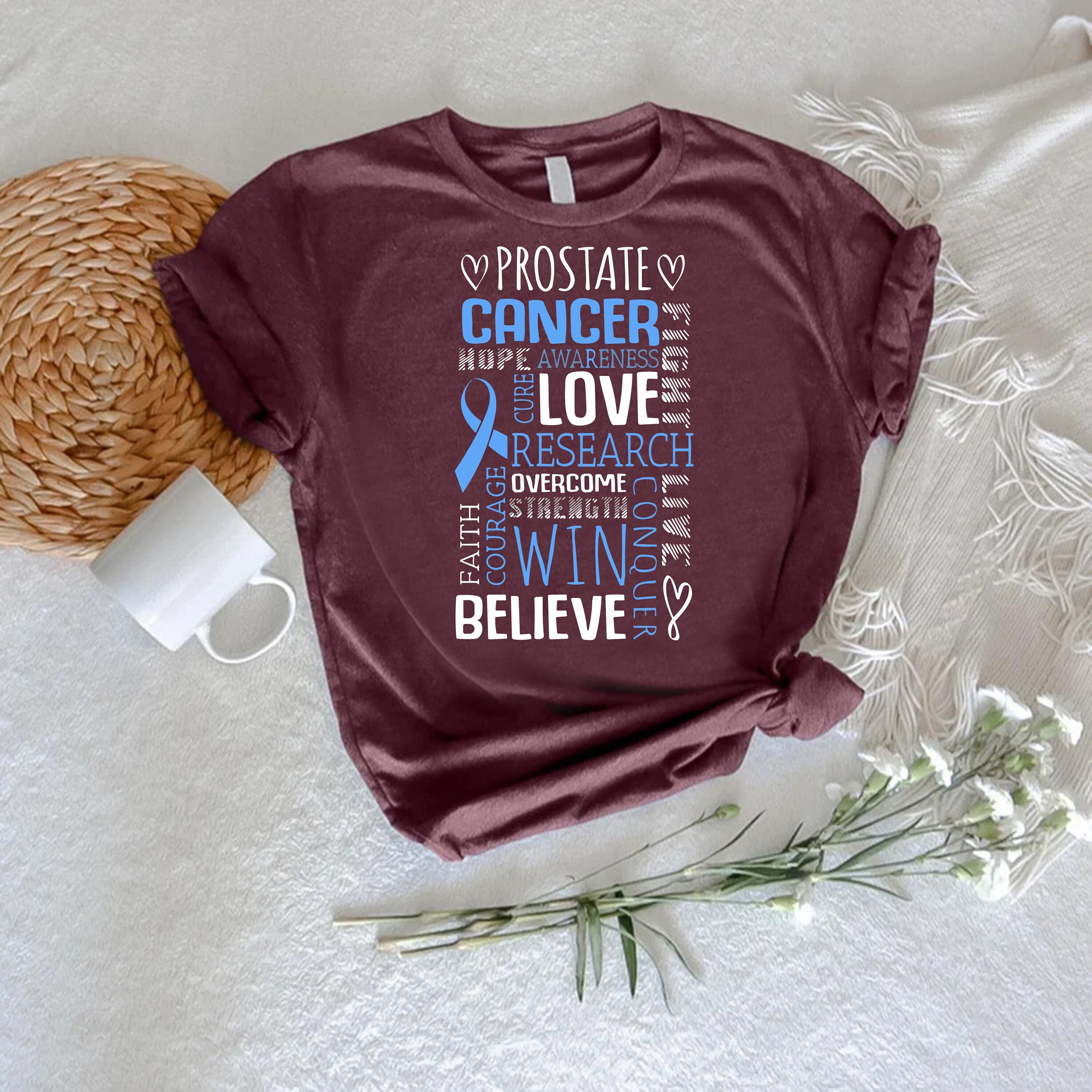 Prostate Cancer Gift, Affirmative Words Prostate Cancer Ribb - Inspire ...