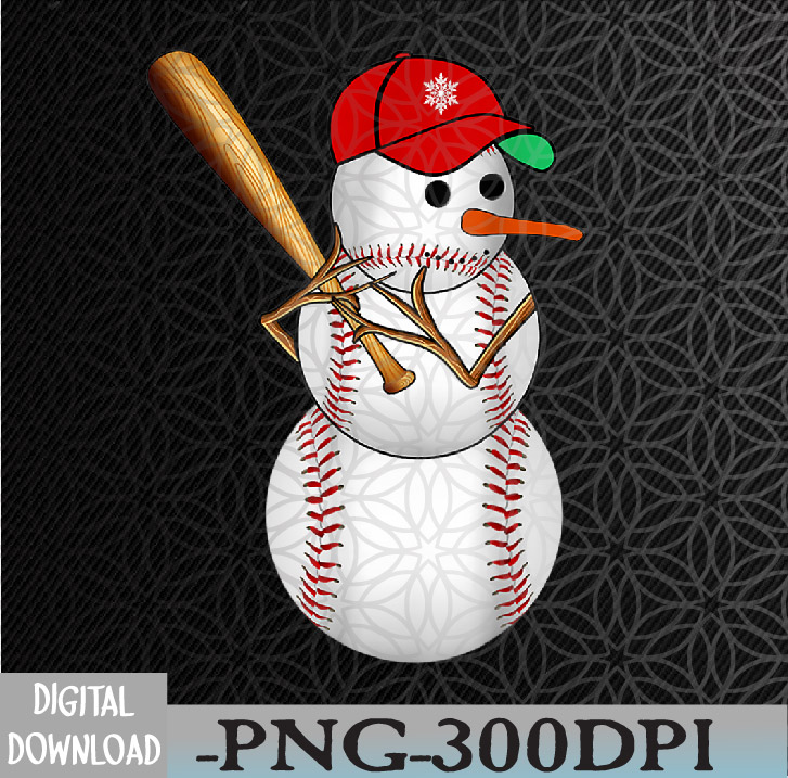 Baseball Snowman Balls Snow Christmas Xmas Gifts PNG, Digita | Inspire ...