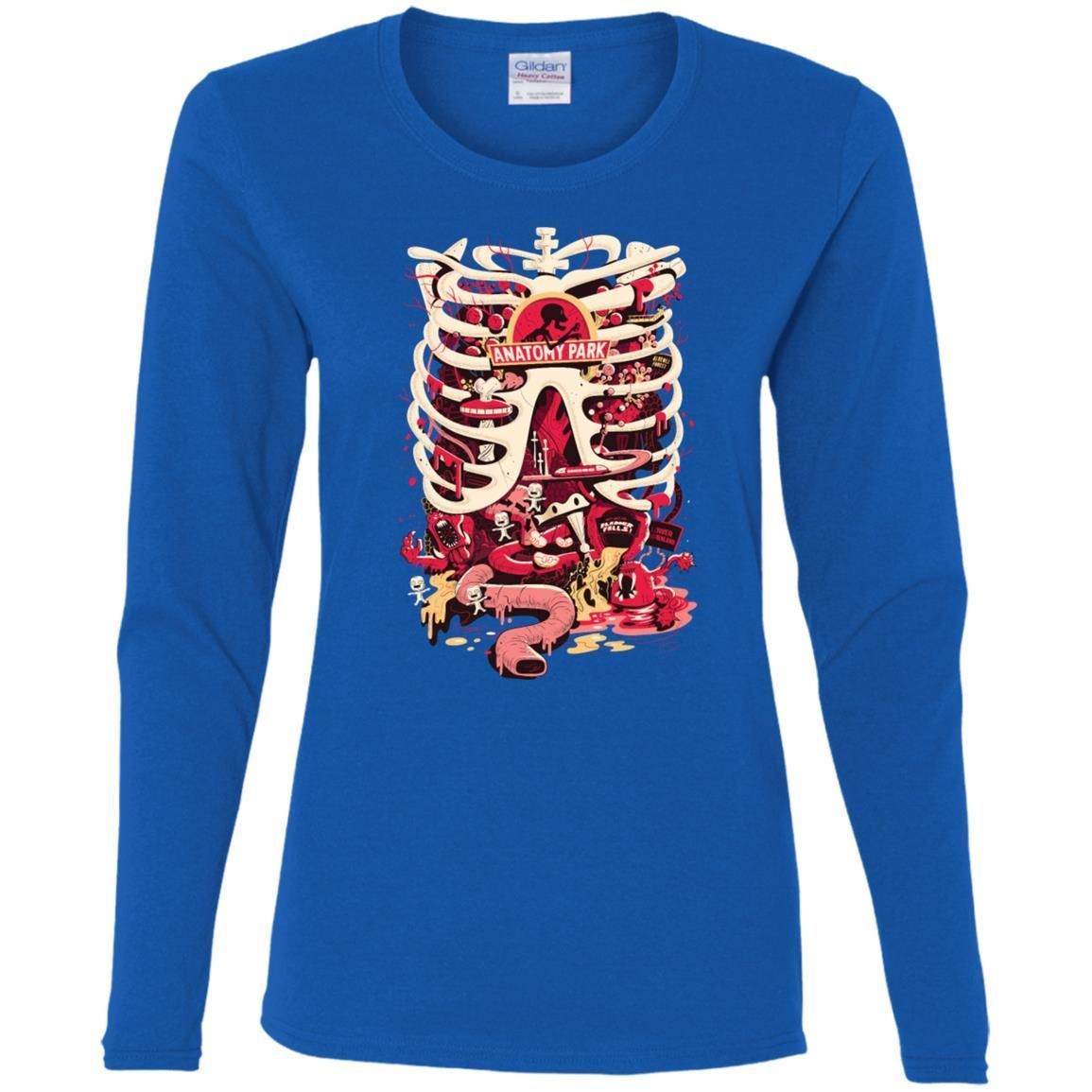 Rick And Morty Anatomy Park Skeleton Women Long Sleeve Shirt - Inspire ...