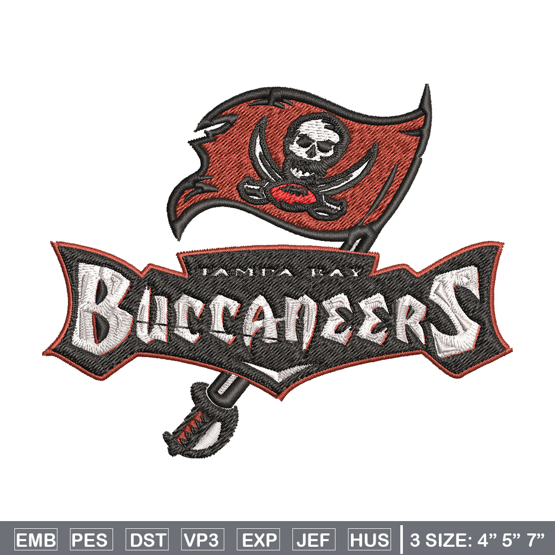 Tampa Bay Buccaneers logo Embroidery, NFL Embroidery, Sport | Inspire ...