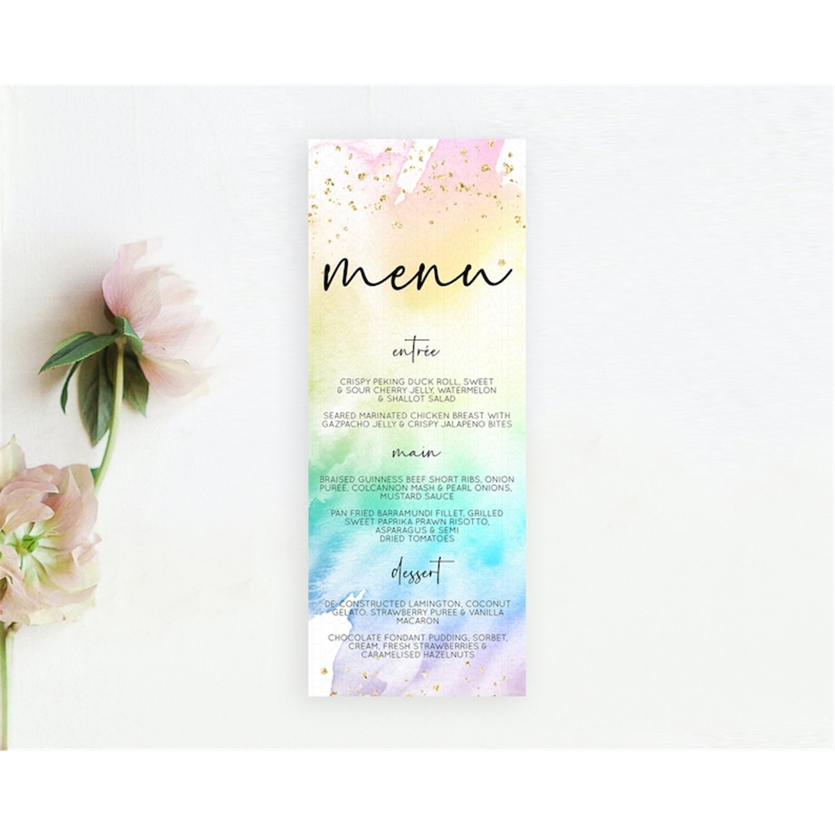 Pastel Menu Pastel Rainbow Menu Template Colorful Pastel Tab - Inspire ...