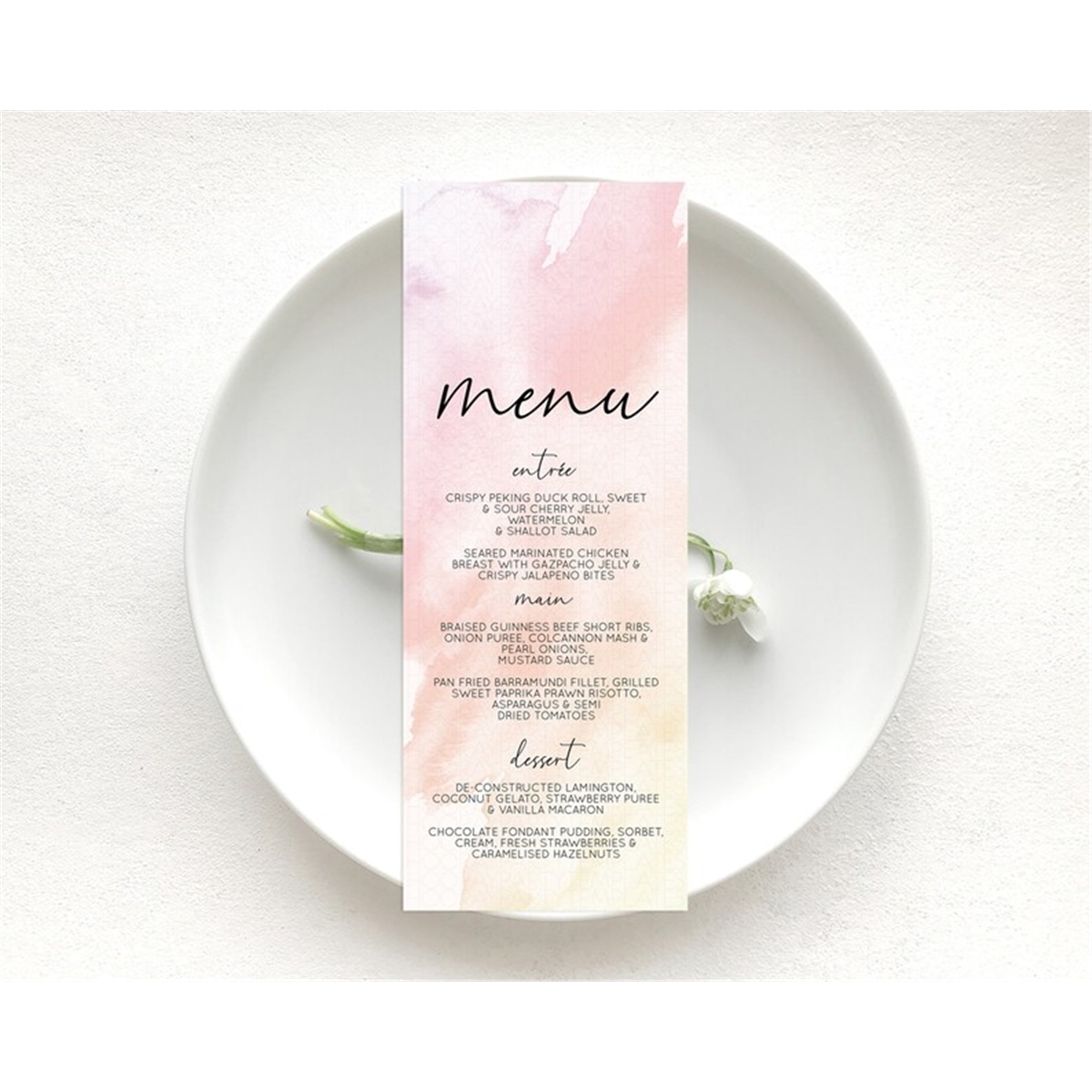 Pink Menu Pink Watercolor Menu Template Pastel Pink Table Dc - Inspire ...
