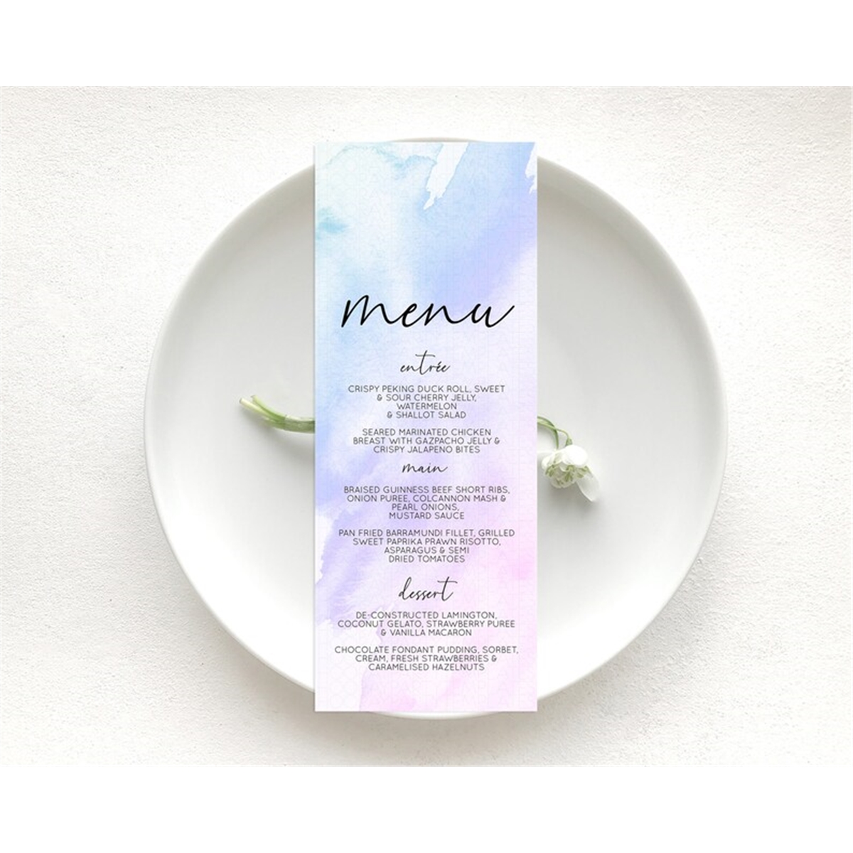 Purple Menu Purple Watercolor Menu Template Pastel Purple Ta | Inspire ...