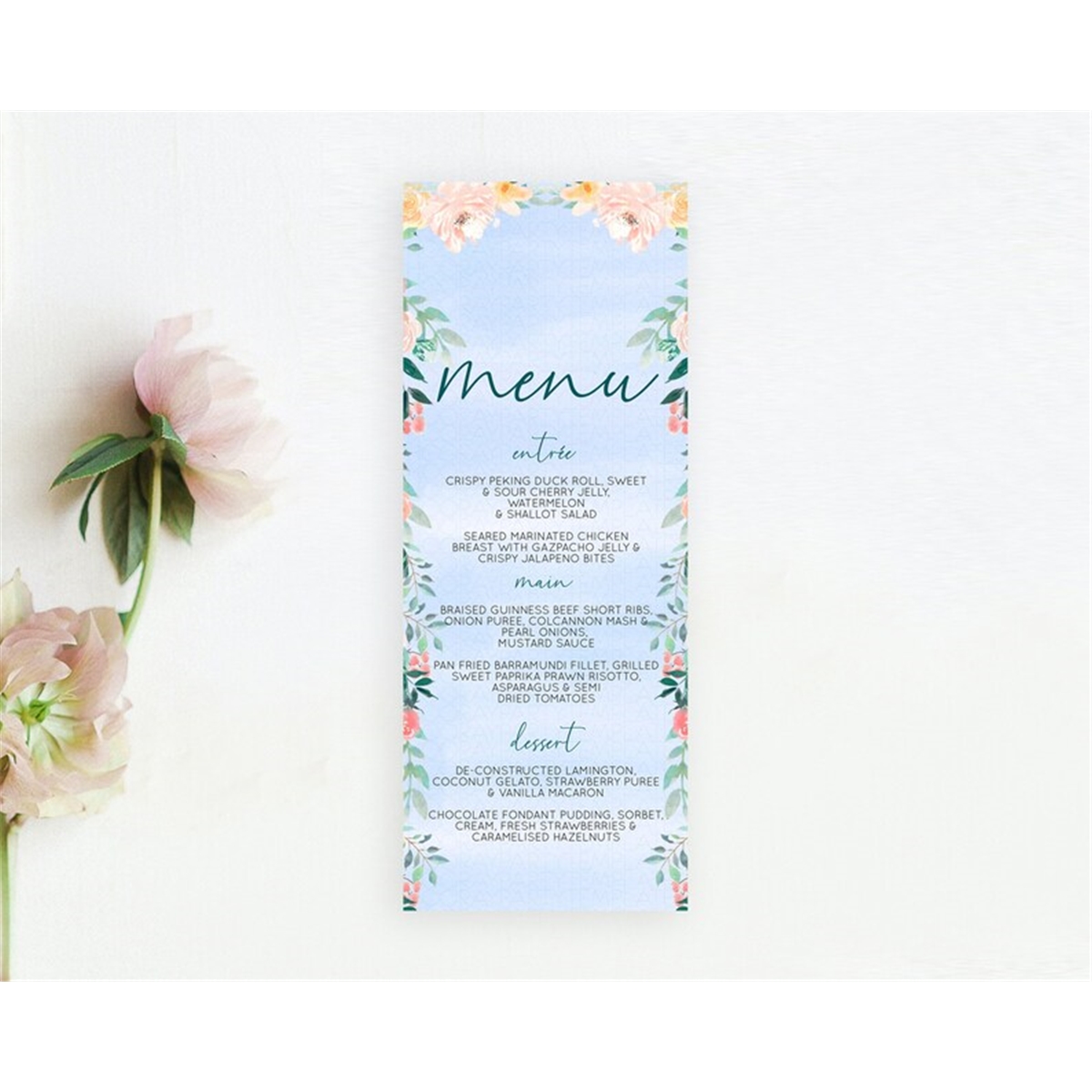 Secret Garden Menu Wildflower Menu Template Pastel Flower Ga - Inspire ...