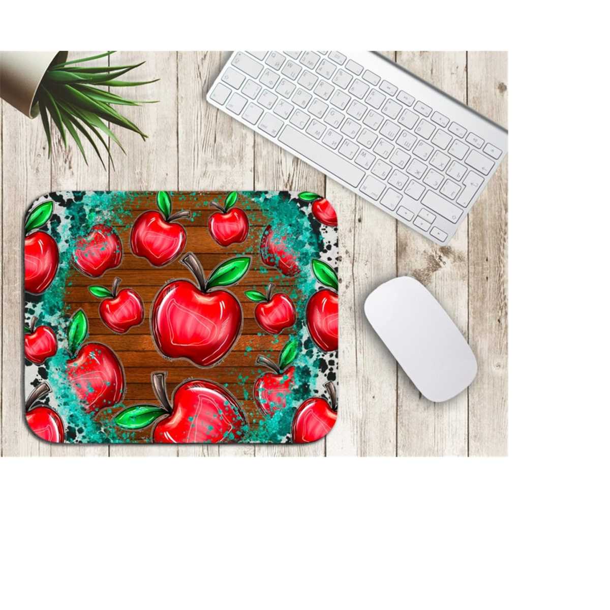 Teacher Wood Apple Mouse Pad Sublimation Png, Apple Mouse Pa | Inspire ...