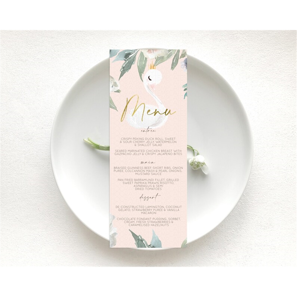 Swan Menu Swan Princess Ballet Menu Template Enchanted Swan - Inspire ...