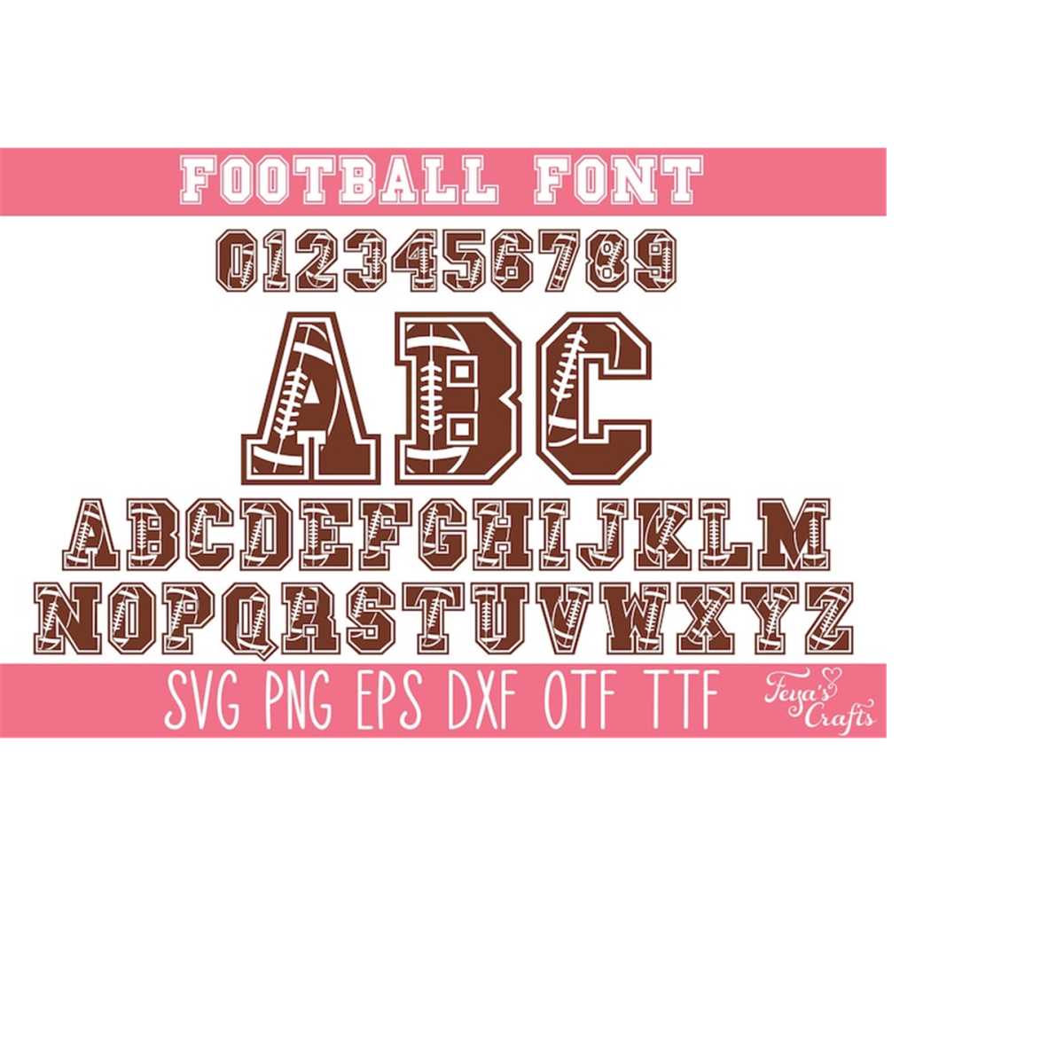 Football SVG Alphabet, Football Numbers Svg Png, Varsity Fon - Inspire ...