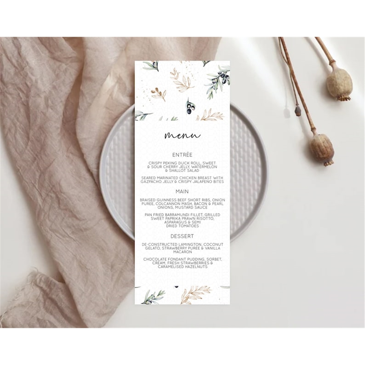 Leafy Menu Green Leaf Menu Template Eucalyptus Fern Leaves D - Inspire ...
