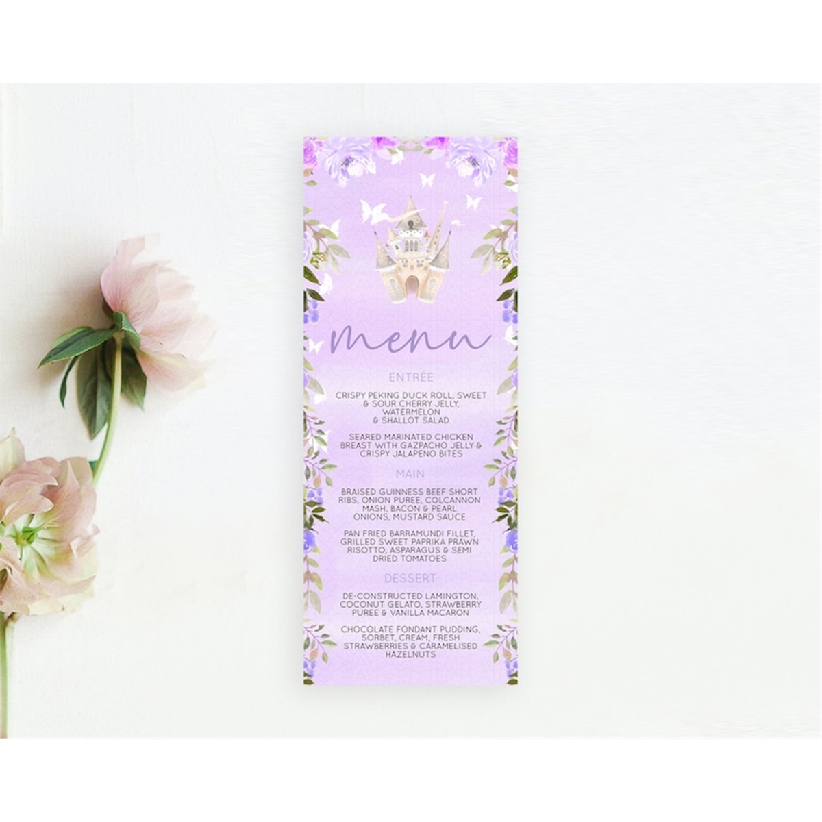 Princess Menu Castle Menu Template Secret Garden Table Decor | Inspire ...