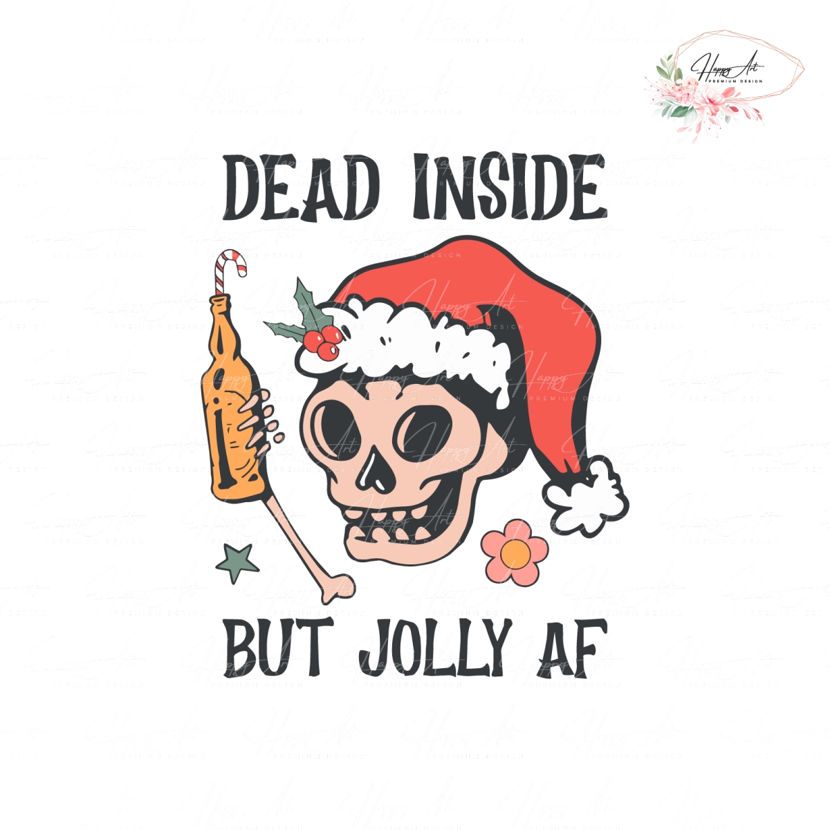 Funny Dead Inside But Jolly AF Skeleton Santa SVG Cricut Fil | Inspire ...