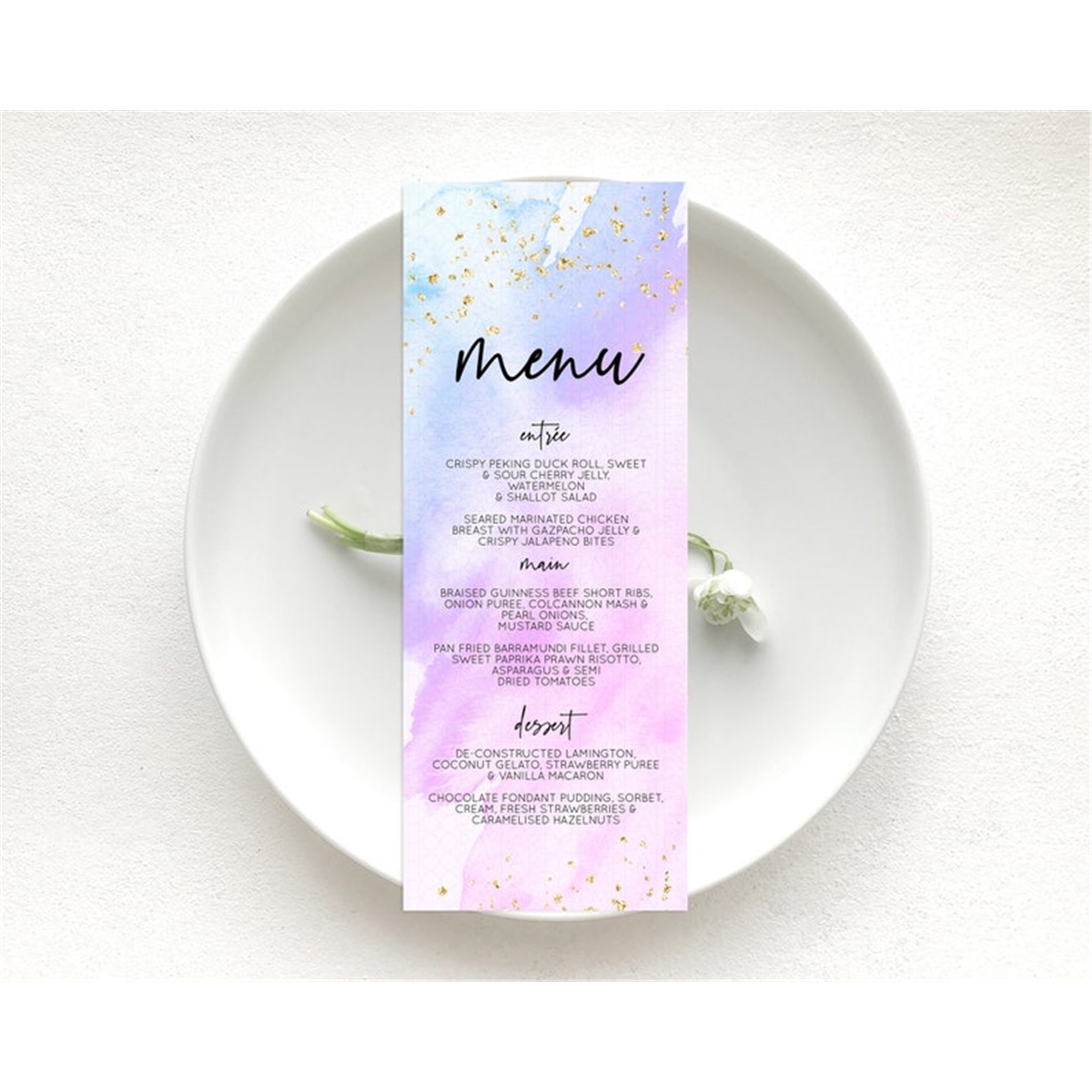 Purple Menu Purple Watercolor Menu Template Pastel Purple Ta - Inspire ...