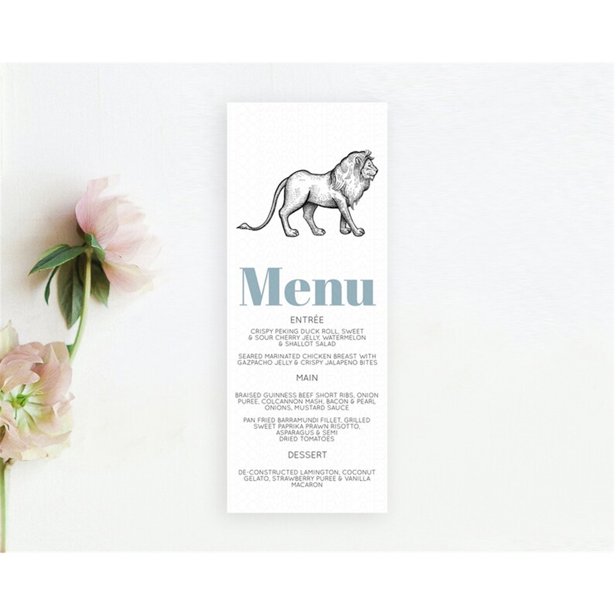 Lion Menu Lion Menu Template Lion Party Table Decor Safari A | Inspire ...
