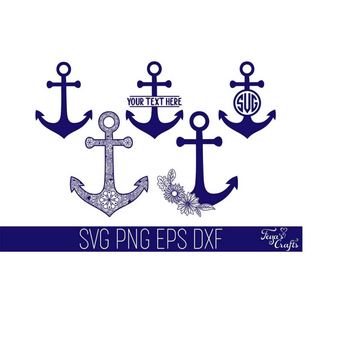 Anchor SVG File, Mandala Anchor SVG, Anchor Monogram SVG, Fl | Inspire Uplift