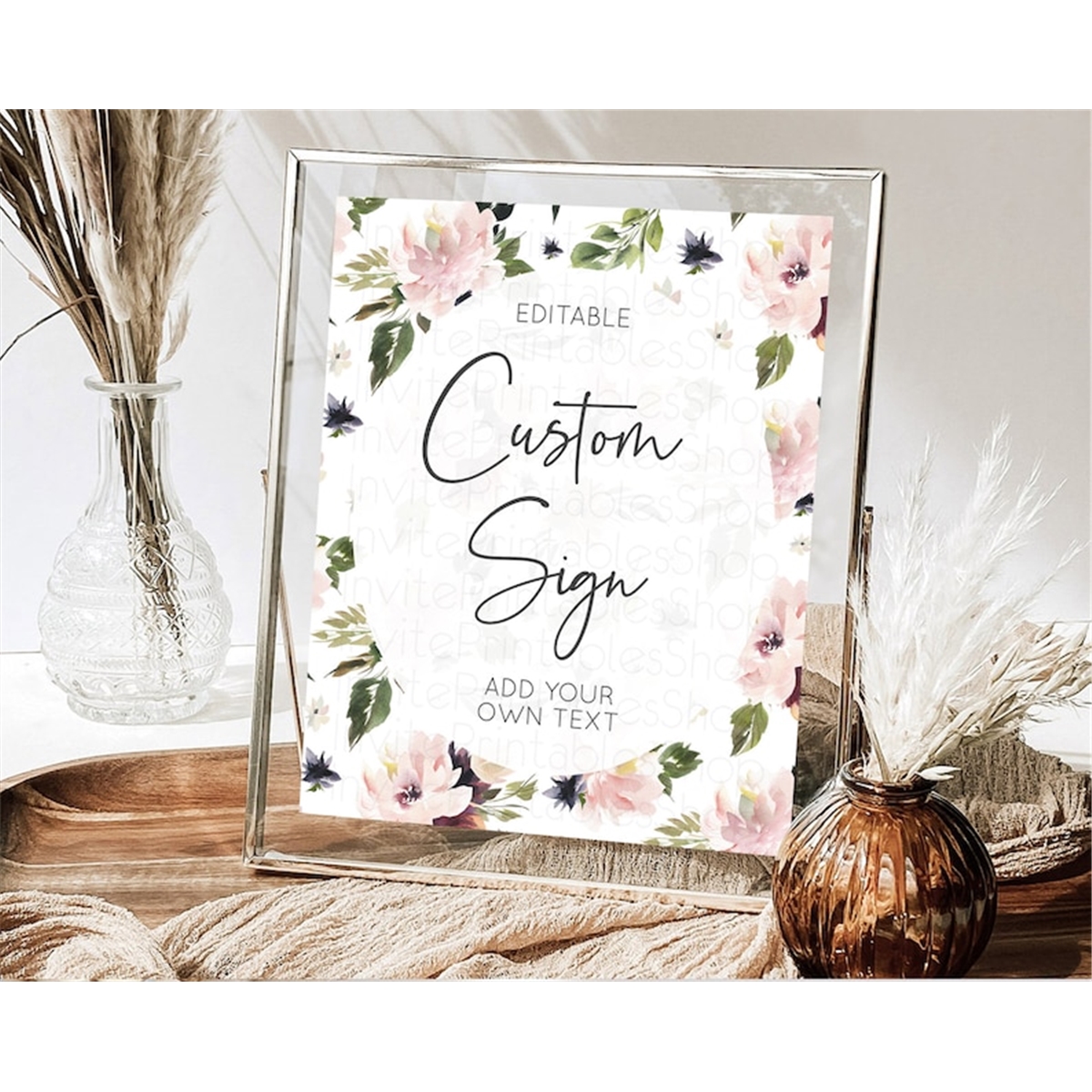 Wildflower Floral Table Sign Decor Secret Garden Sign Templa - Inspire ...