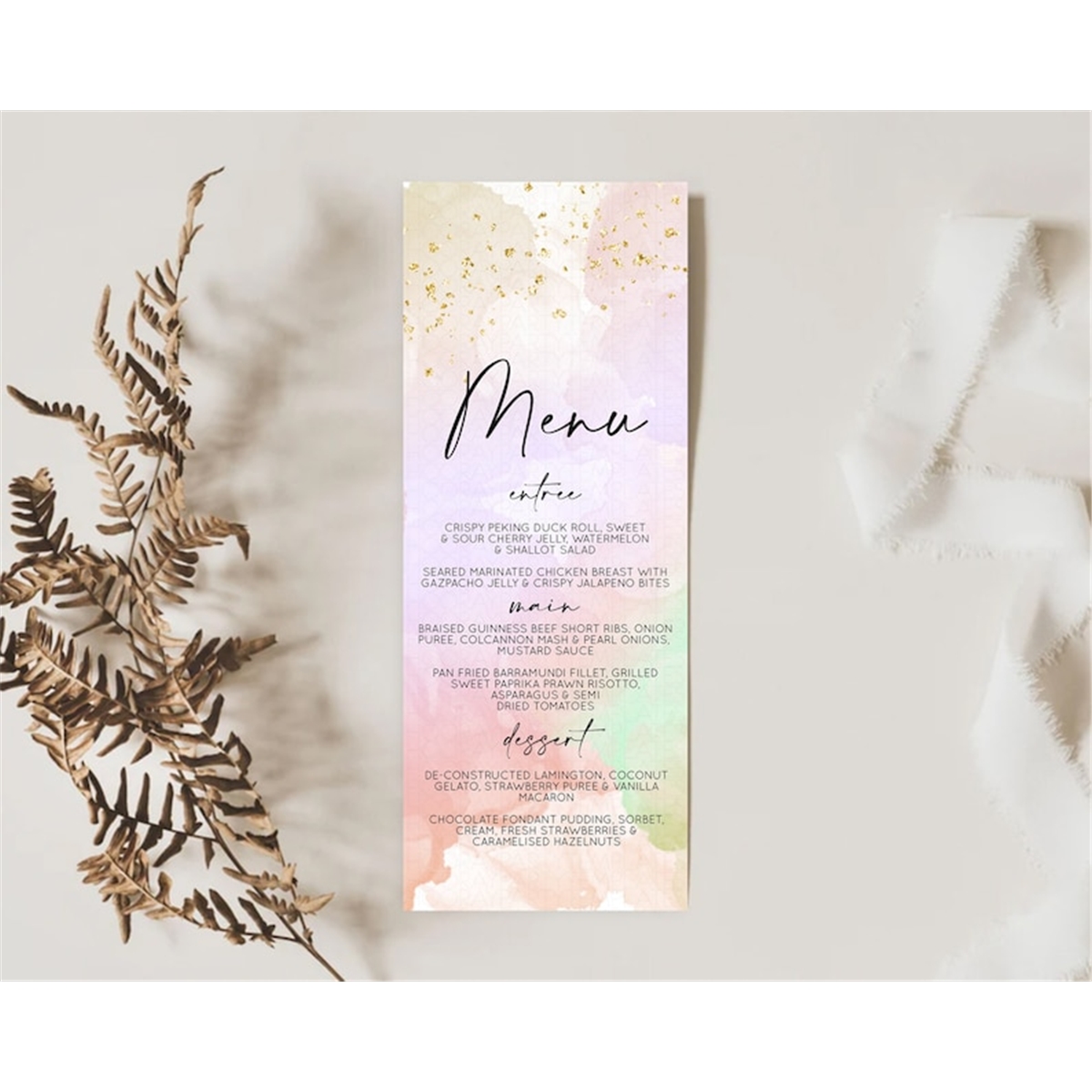 Pastel Menu Pastel Rainbow Menu Template Colorful Pastel Tab - Inspire ...