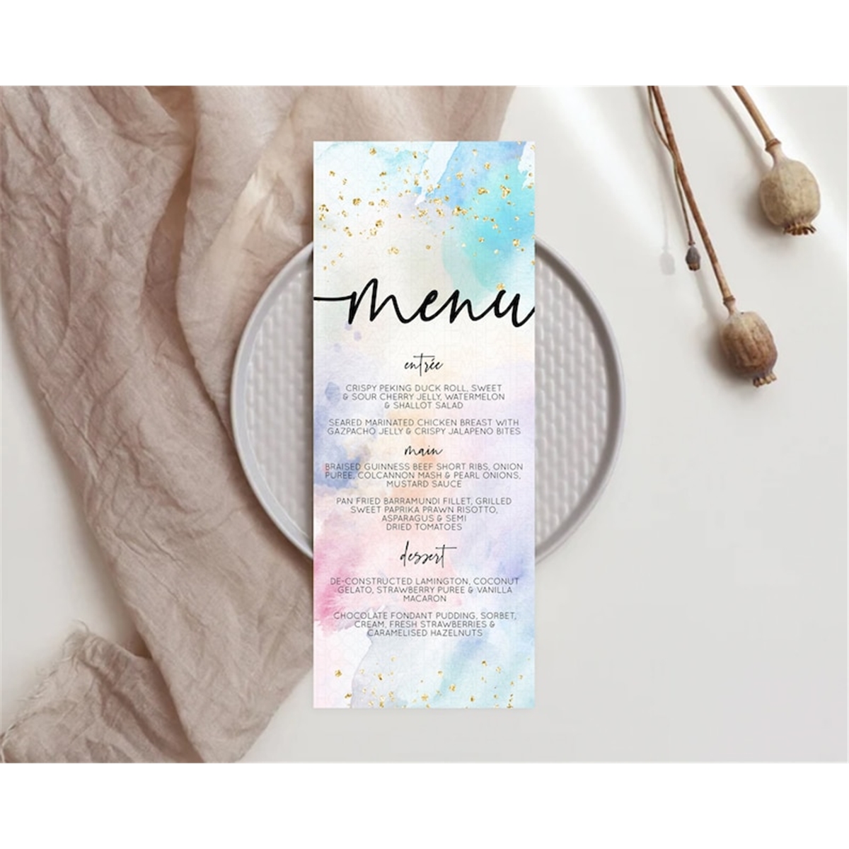 Pastel Menu Pastel Rainbow Menu Template Colorful Pastel Tab | Inspire ...