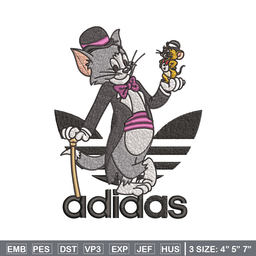 Tom and jerry Embroidery Design, Adidas Embroidery, Embroide | Inspire ...