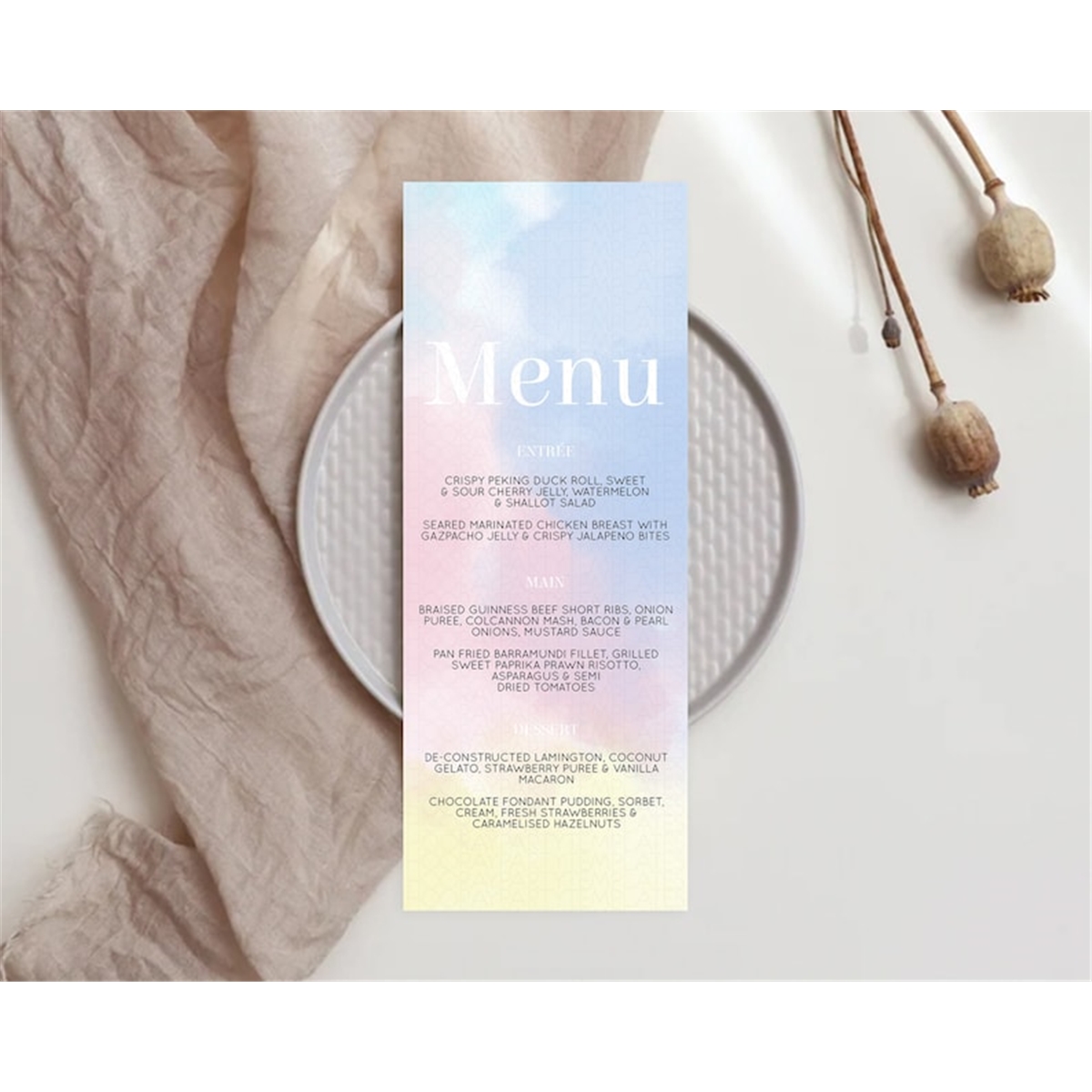 Pastel Menu Pastel Rainbow Menu Template Colorful Pastel Tab | Inspire ...