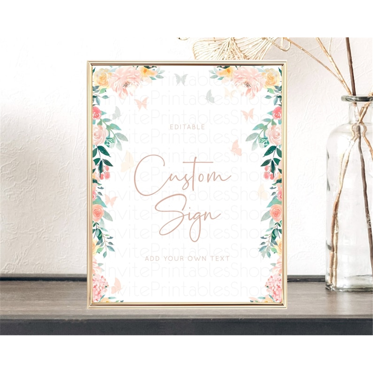 Wildflower Floral Table Sign Decor Secret Garden Sign Templa | Inspire ...