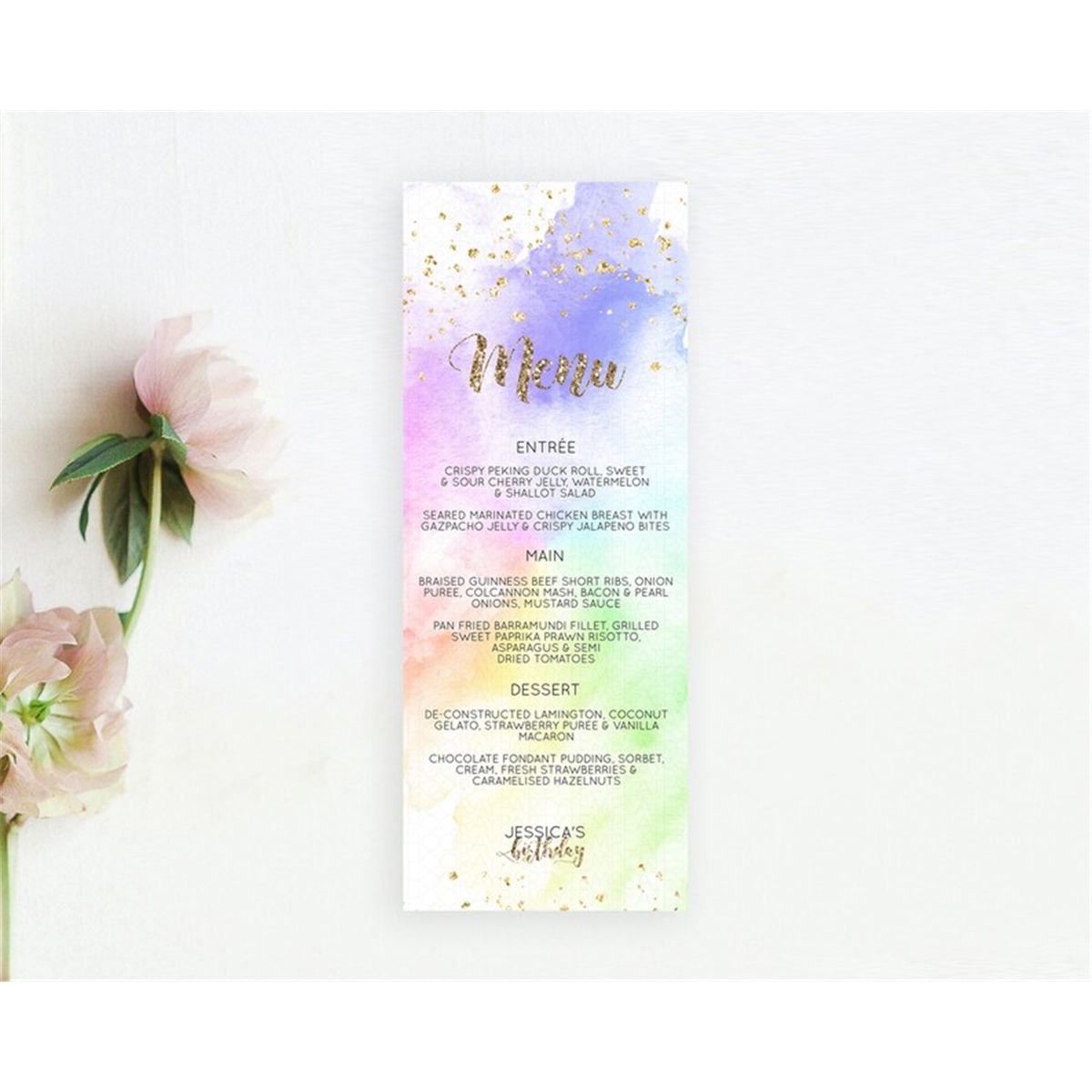 Pastel Menu Pastel Rainbow Menu Template Colorful Pastel Tab - Inspire ...