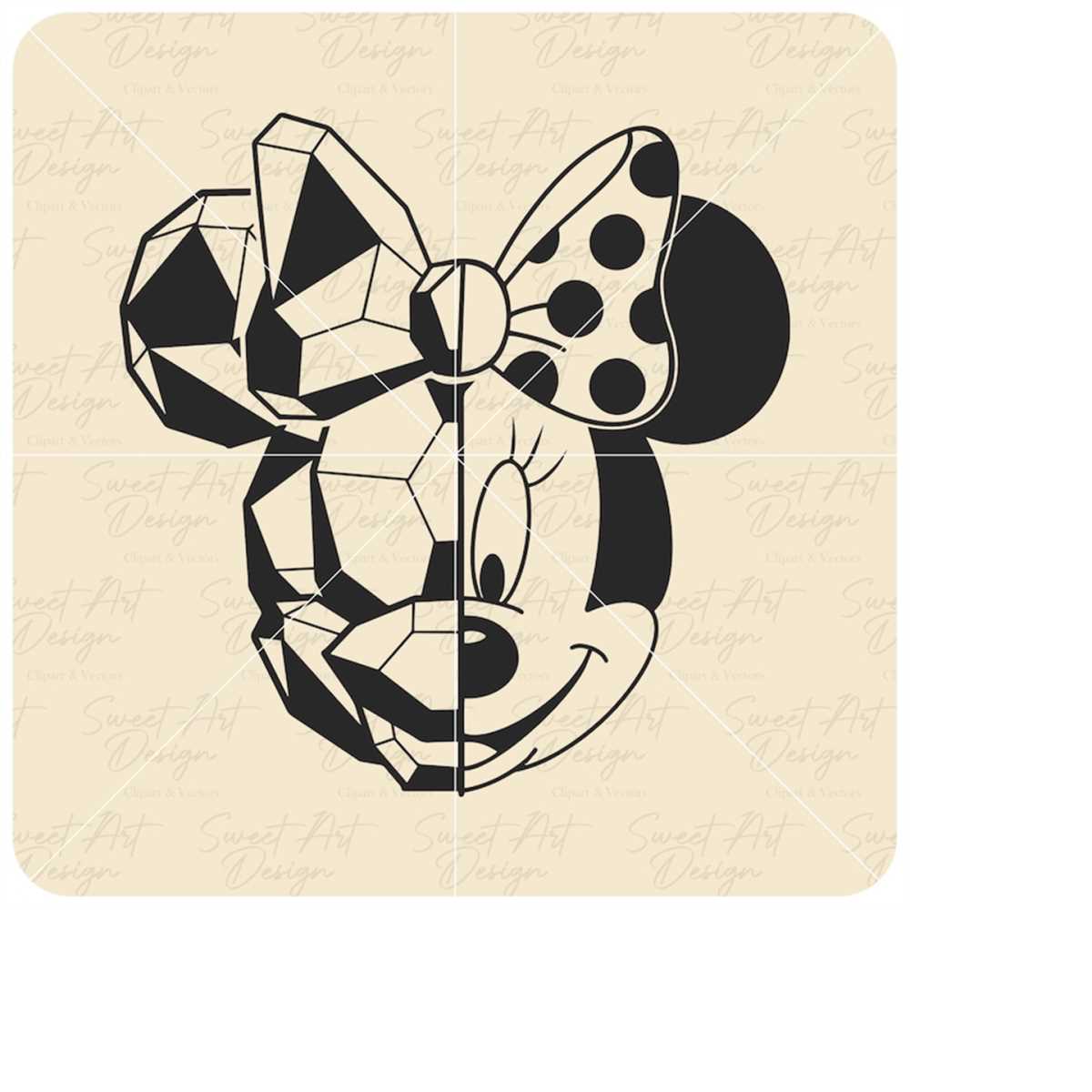 Minnie Mouse Diamond SVG, Half Sketch SVG, Family Trip SVG, - Inspire ...