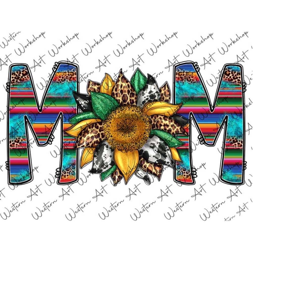 Serape Cowhide Sunflower Mom Png, Western Mom Png, Western P - Inspire ...