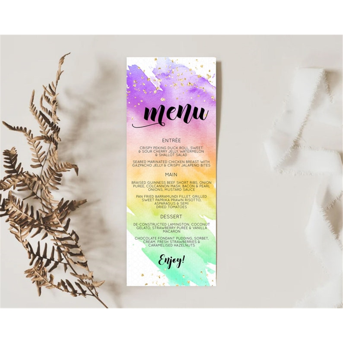 Pastel Menu Pastel Rainbow Menu Template Colorful Pastel Tab | Inspire ...