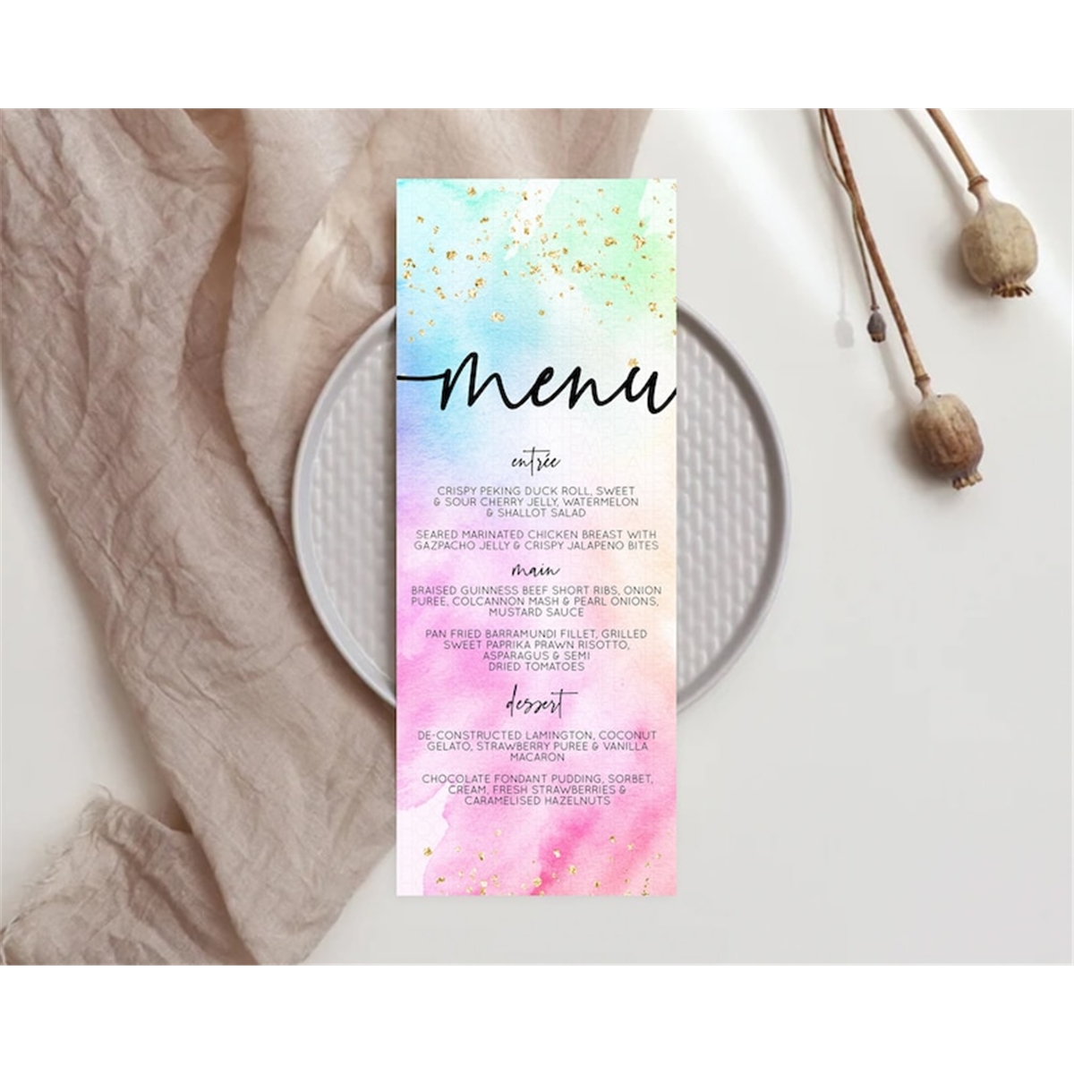 Pastel Menu Pastel Rainbow Menu Template Colorful Pastel Tab | Inspire ...